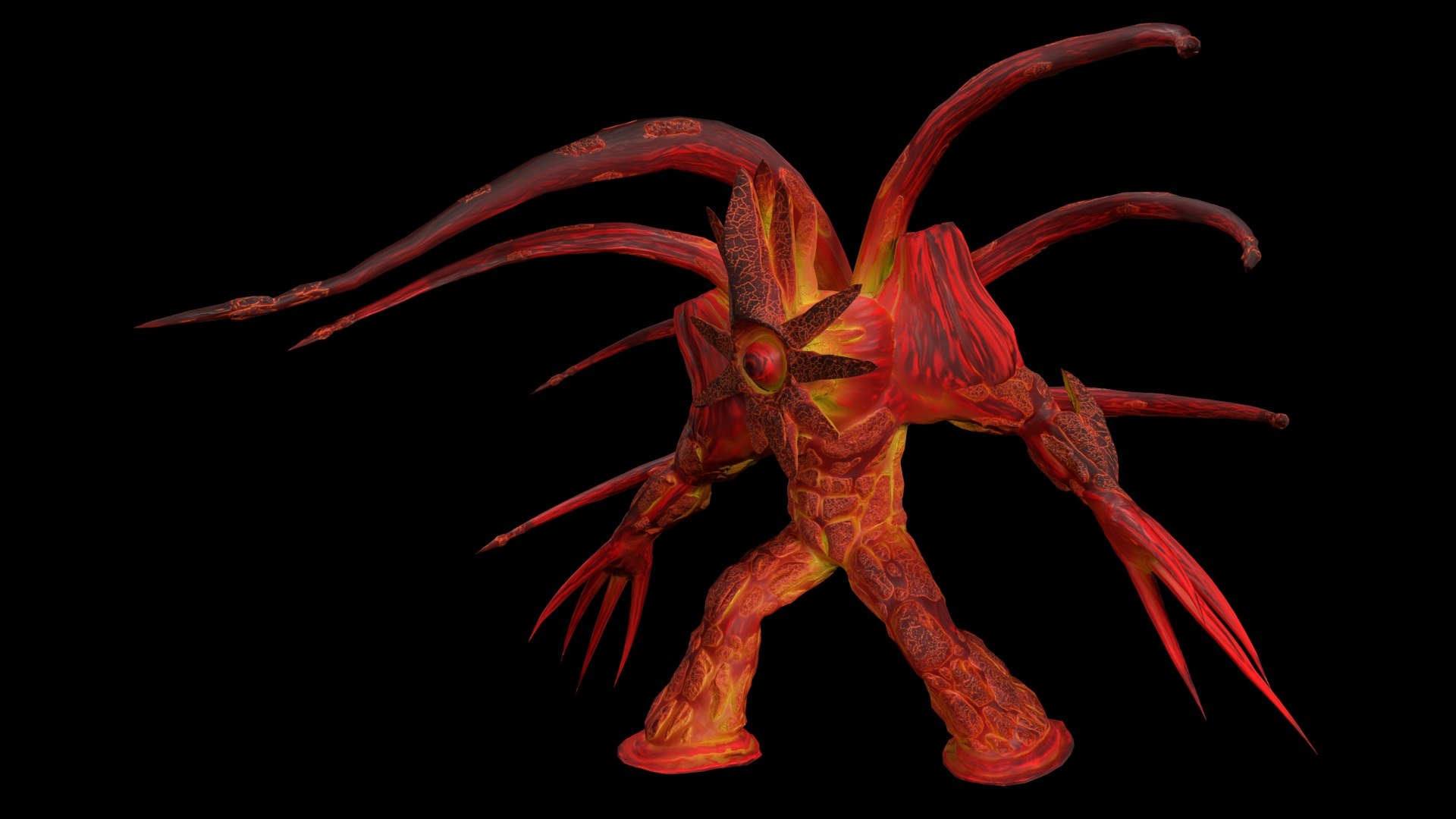 3D Model Low-poly Model Of The Character Lava Creature - TurboSquid 1971999