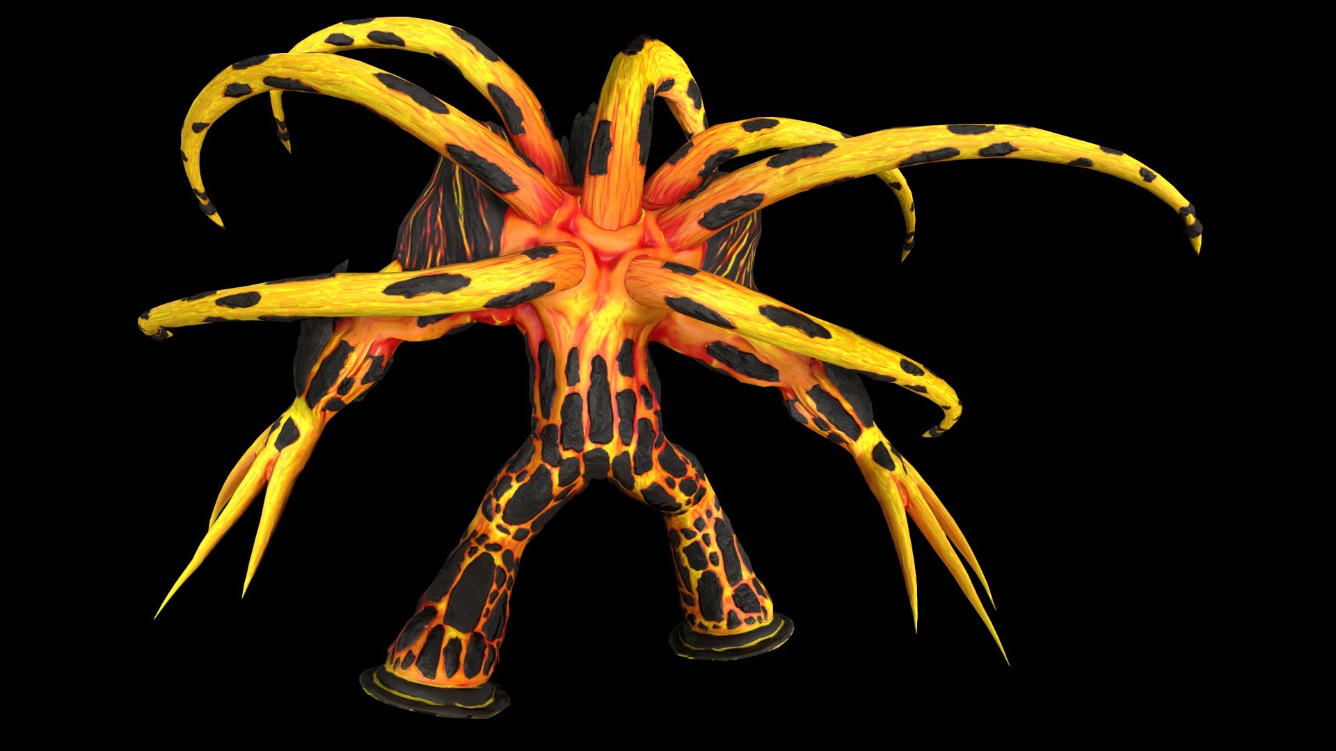 3D Model Low-poly Model Of The Character Lava Creature - TurboSquid 1971999