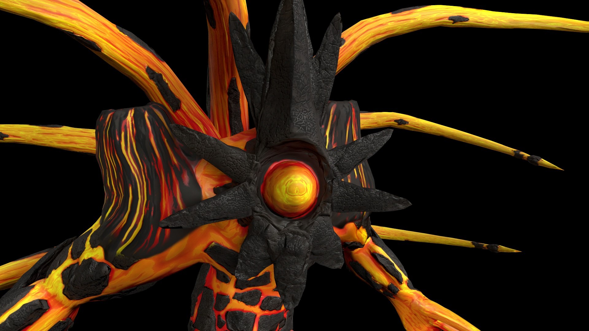 3D Model Low-poly Model Of The Character Lava Creature - TurboSquid 1971999