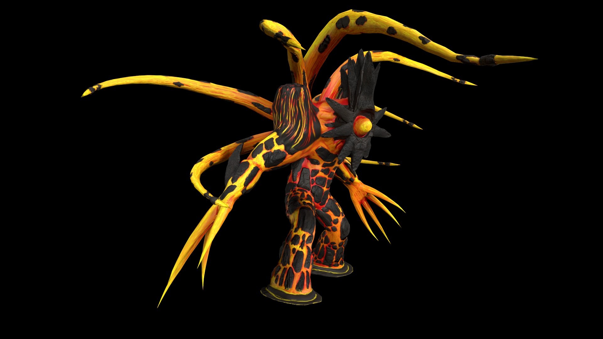 3D Model Low-poly Model Of The Character Lava Creature - TurboSquid 1971999