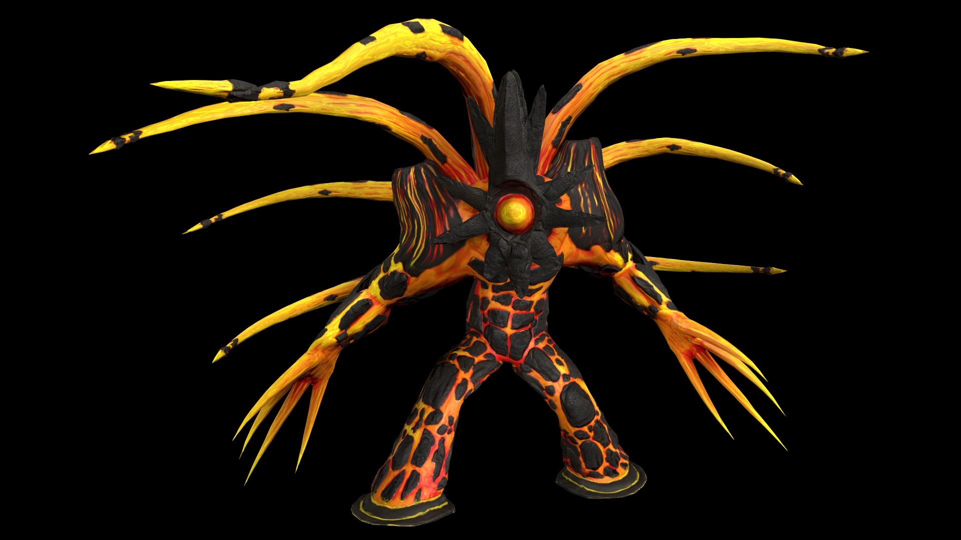 3D model Low-poly model of the character Lava Creature - TurboSquid 1971999