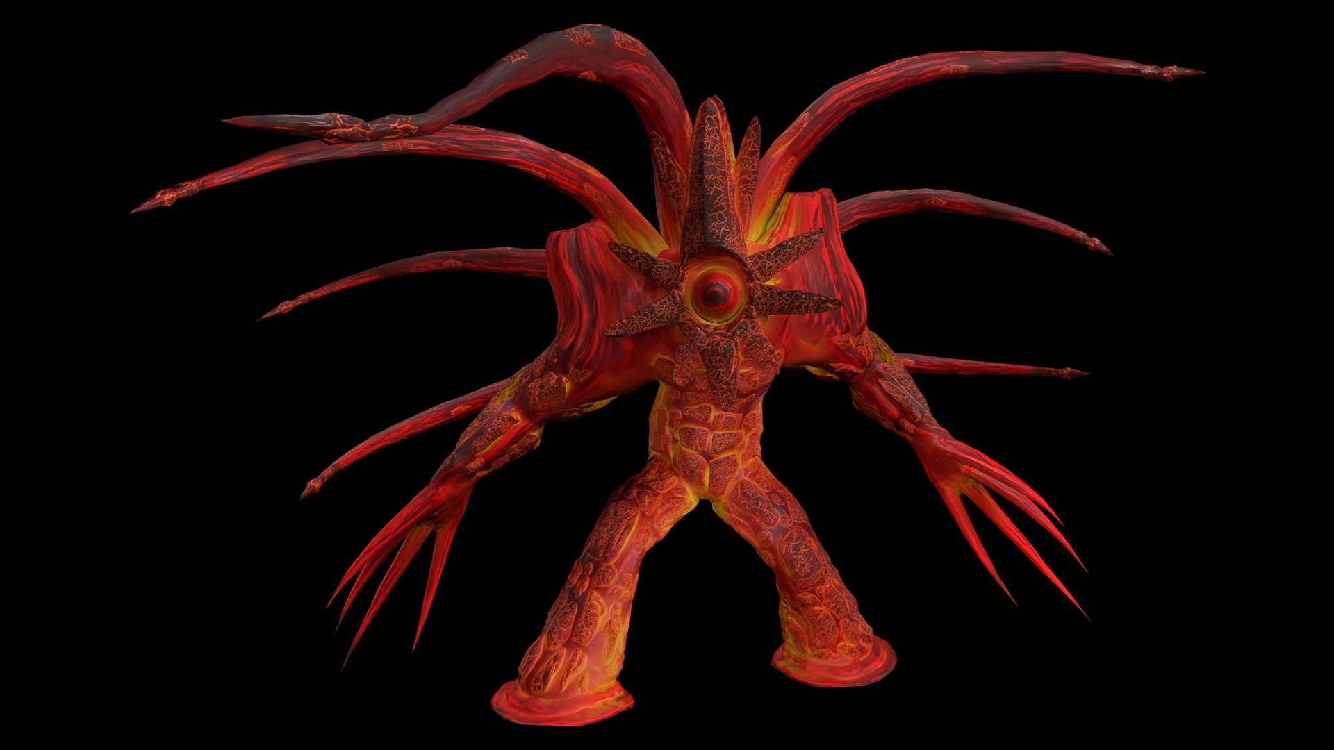 3D Model Low-poly Model Of The Character Lava Creature - TurboSquid 1971999