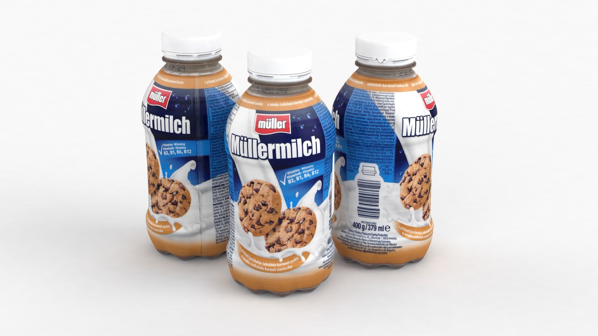 3D Dairy Bottle Mullermilch Cookie Flavour 330ml 2024 - TurboSquid 2283398