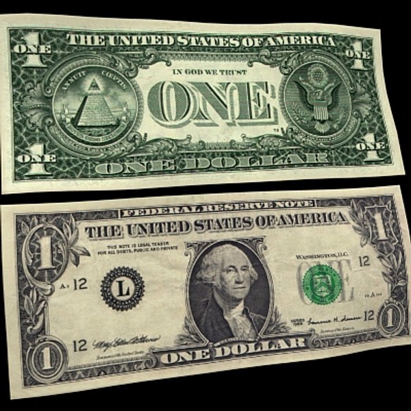 dollar bill 3d model