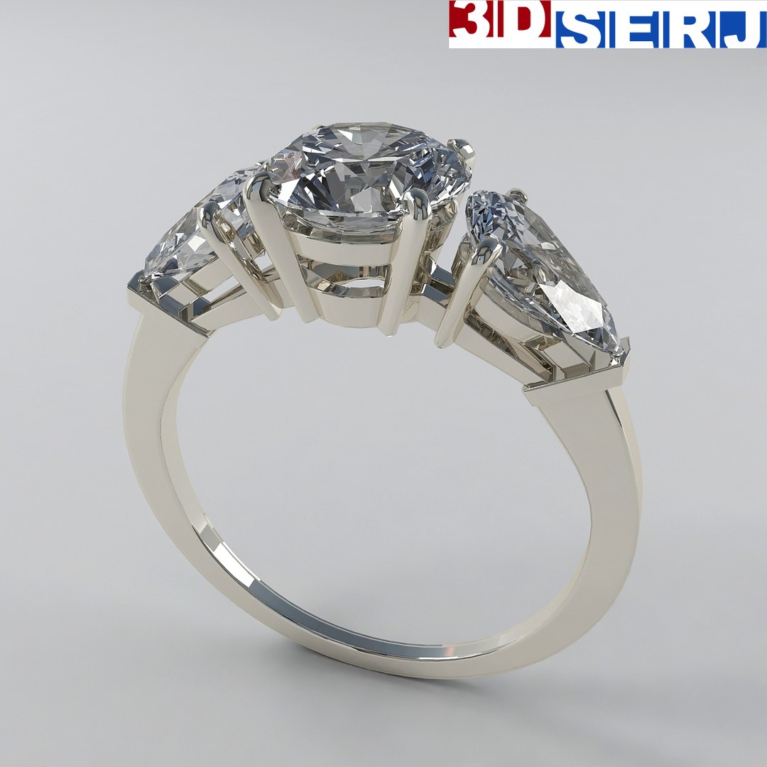 3d diamond ring model