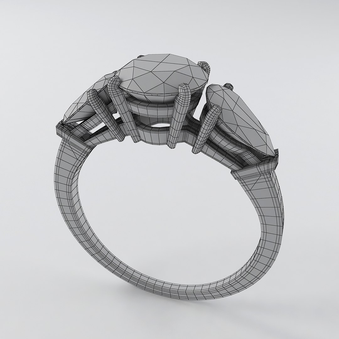 3d diamond ring model