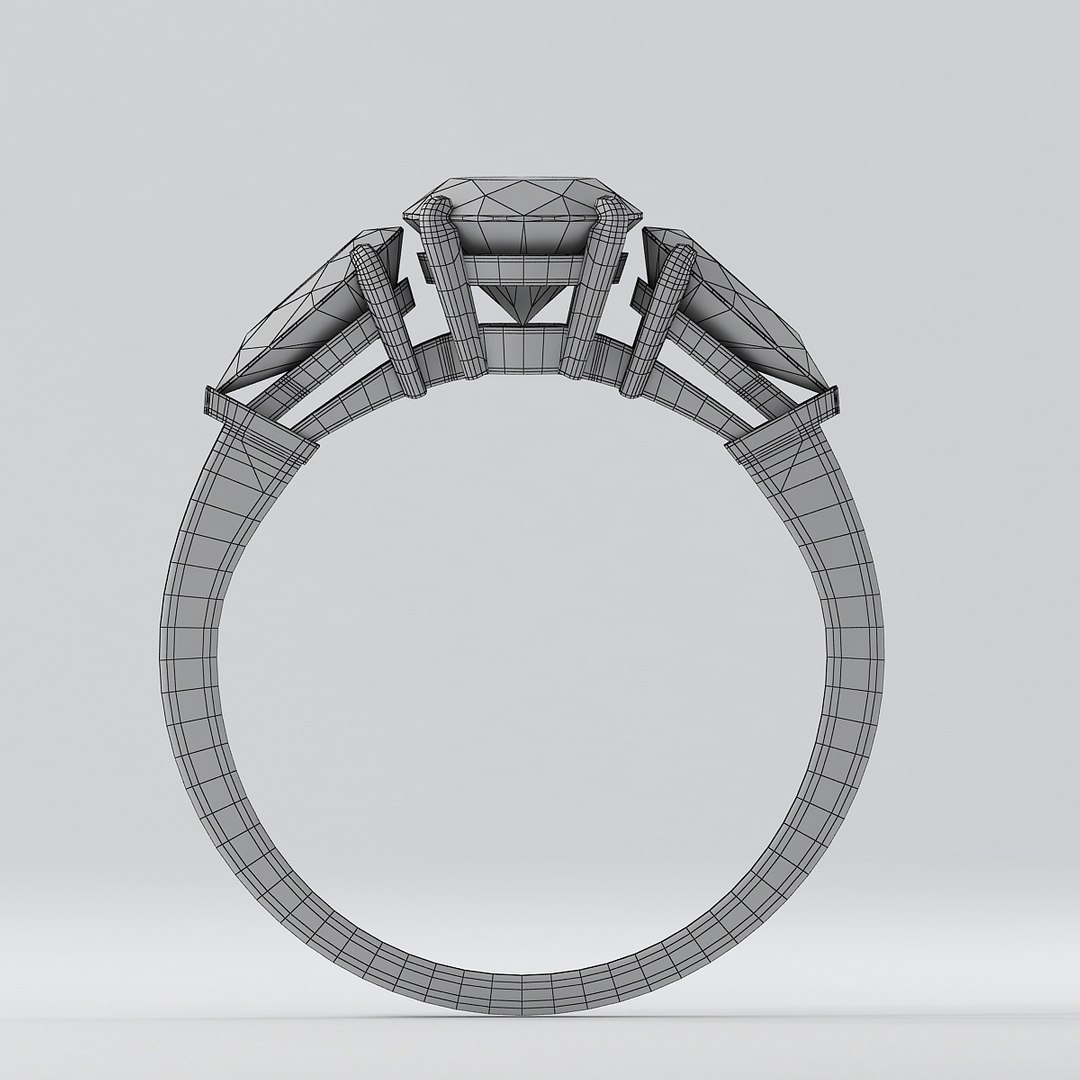 3d diamond ring model