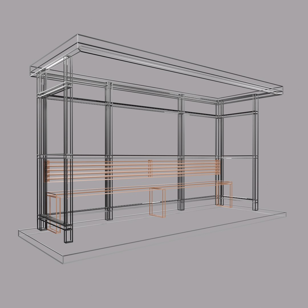 3D Model Bus Stop - TurboSquid 1834316