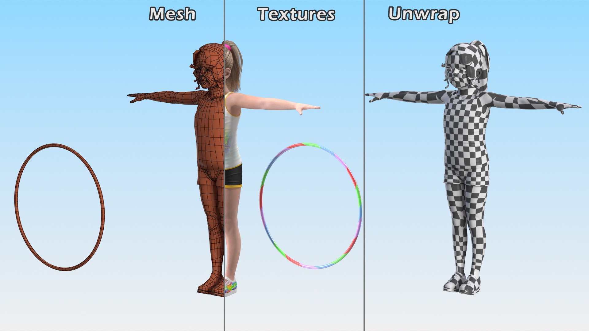 Sport Style Girl Child with Hoop Rigged for Maya 3D model - TurboSquid ...