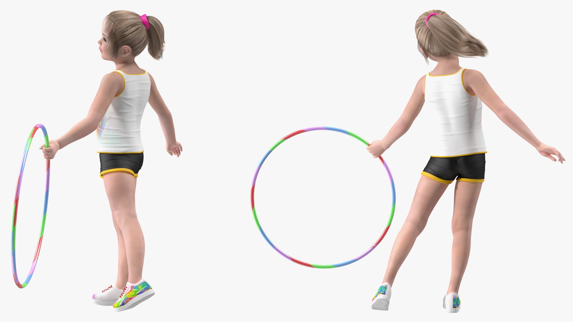 Sport Style Girl Child with Hoop Rigged for Maya 3D model - TurboSquid ...