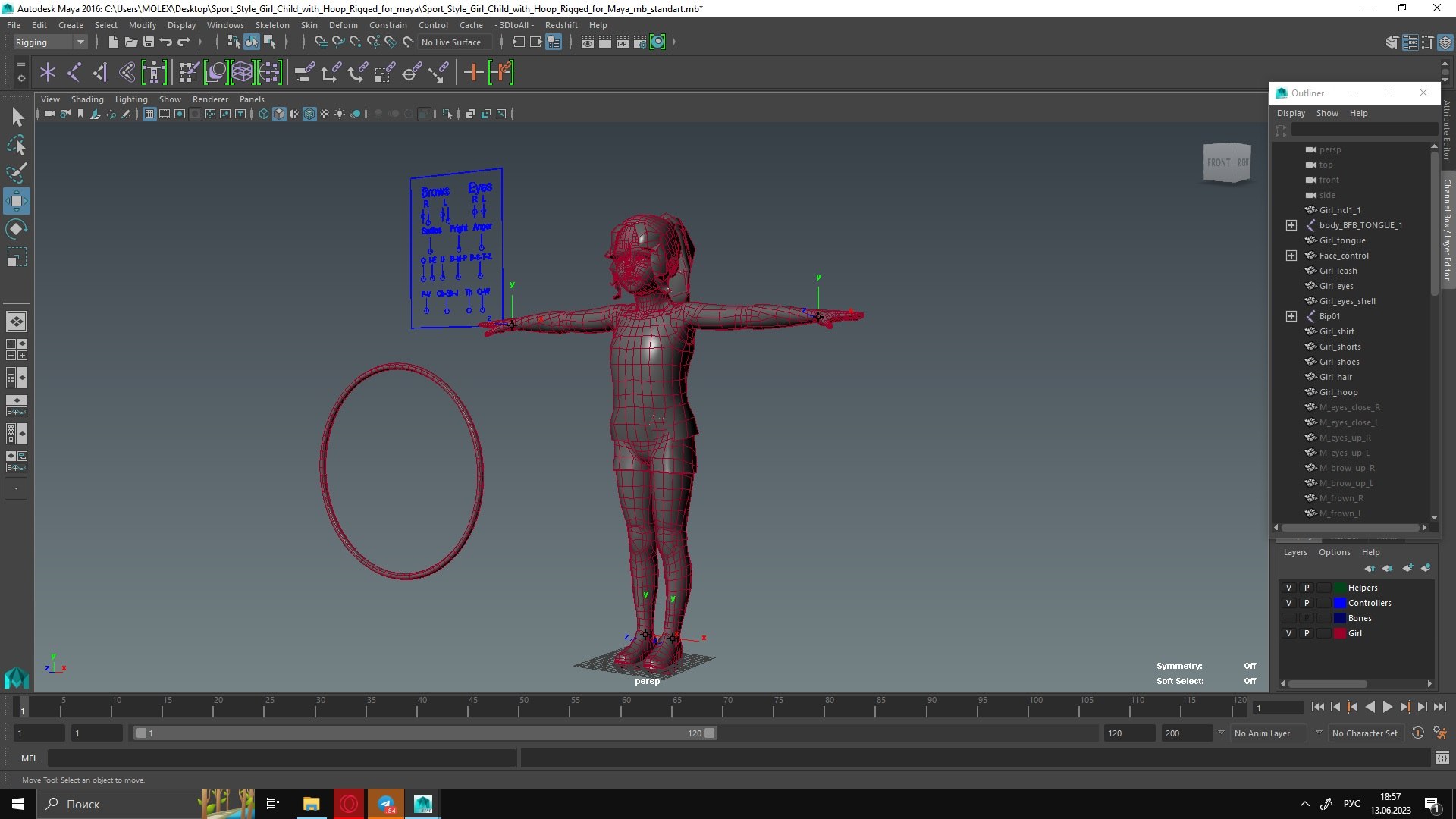 Sport Style Girl Child with Hoop Rigged for Maya 3D model - TurboSquid ...