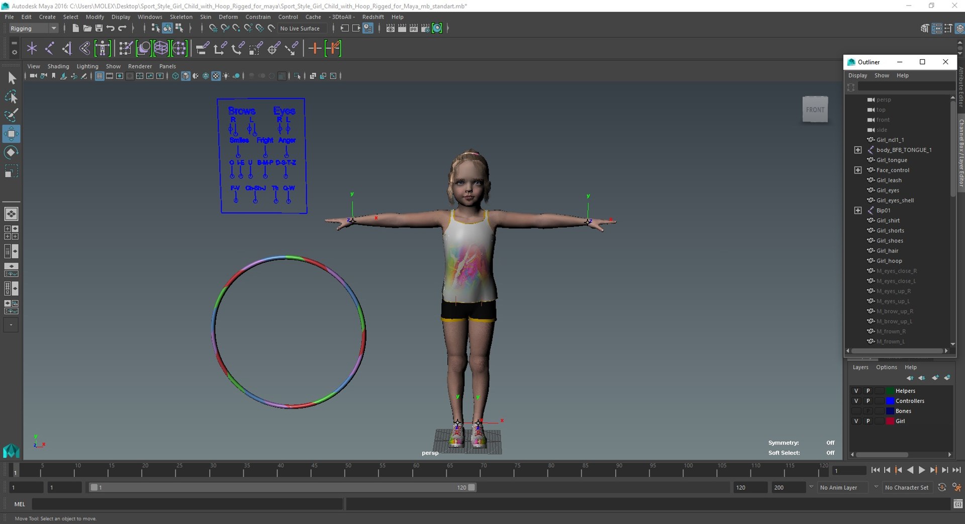 Sport Style Girl Child with Hoop Rigged for Maya 3D model - TurboSquid ...