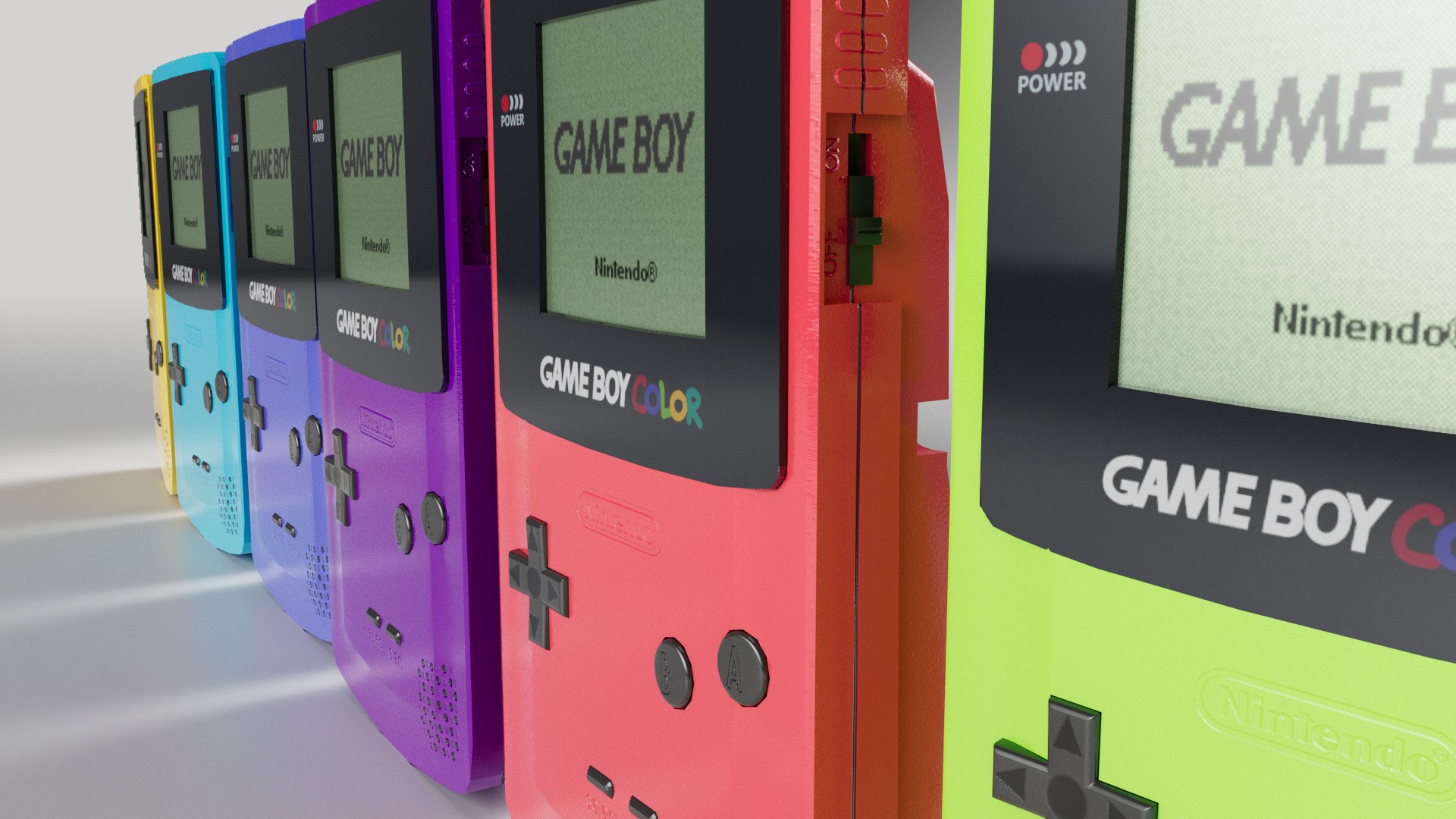 3D Nintendo Gameboy Color 6 Colors - TurboSquid 2086764