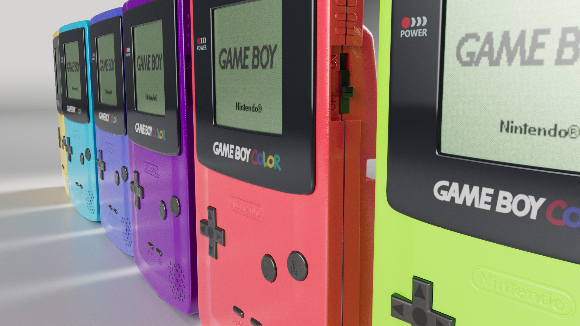 3D Nintendo Gameboy Color 6 Colors - TurboSquid 2086764