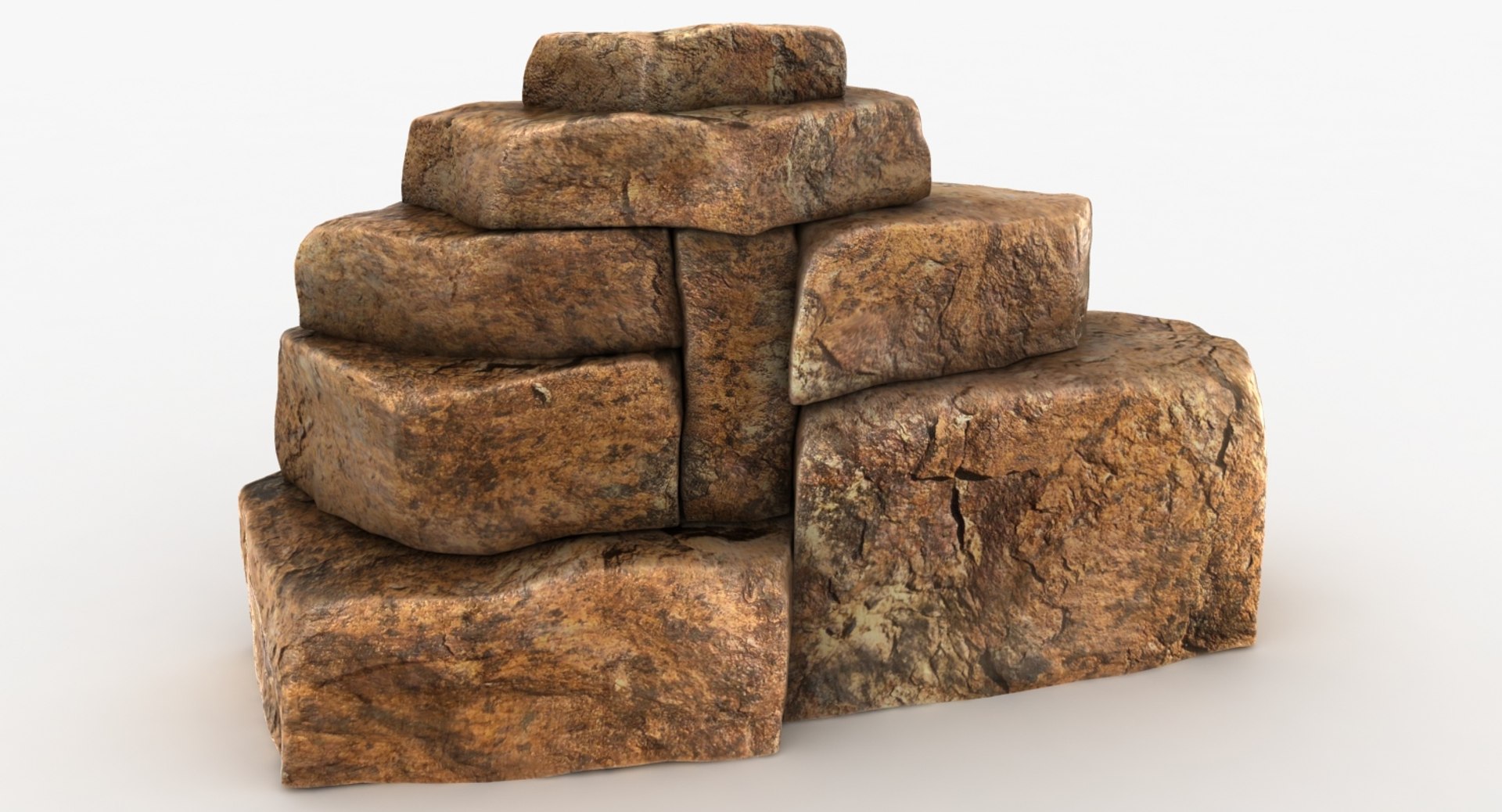 Realistic blocky rock color 3D model - TurboSquid 1378594