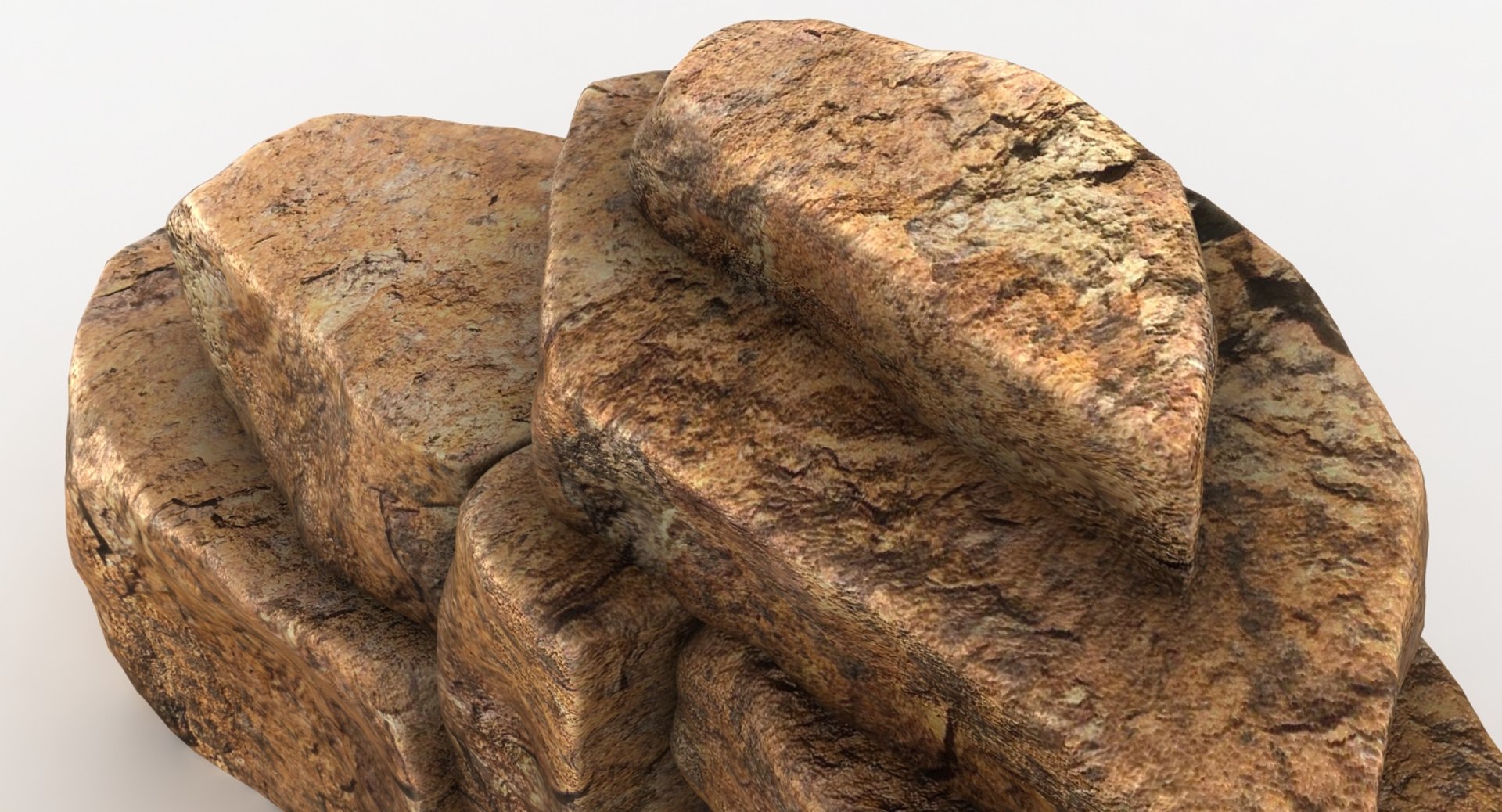 Realistic blocky rock color 3D model - TurboSquid 1378594