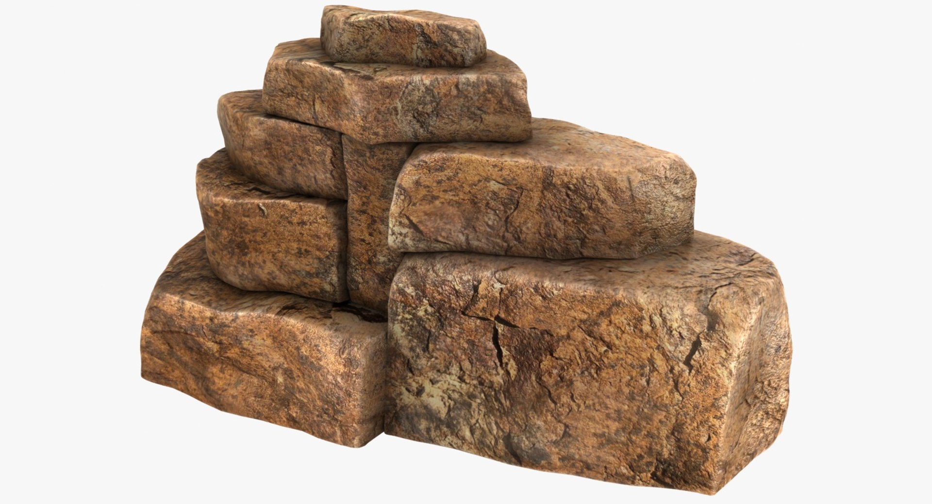 Realistic blocky rock color 3D model - TurboSquid 1378594