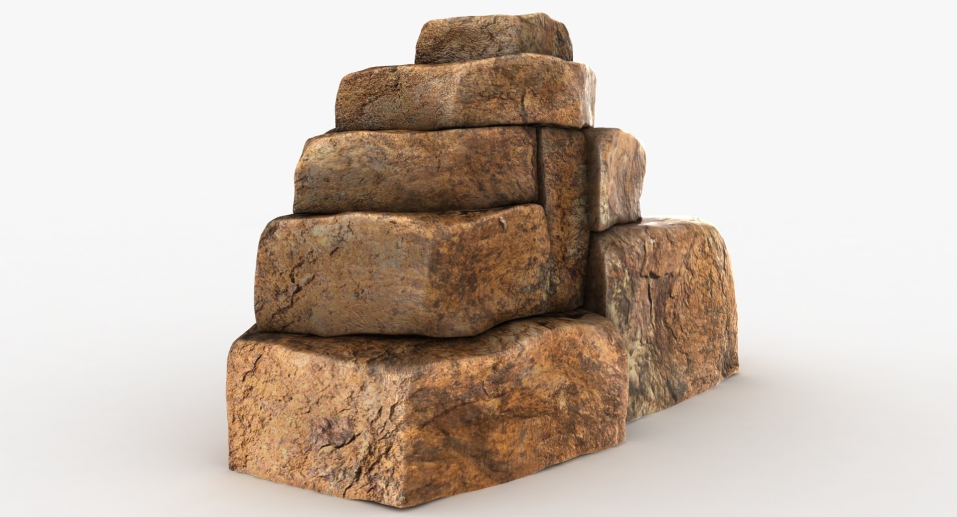Realistic blocky rock color 3D model - TurboSquid 1378594
