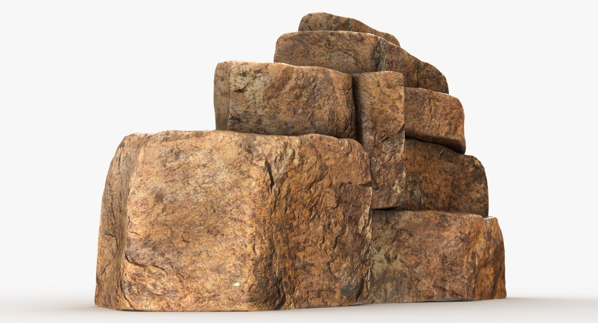 Realistic blocky rock color 3D model - TurboSquid 1378594