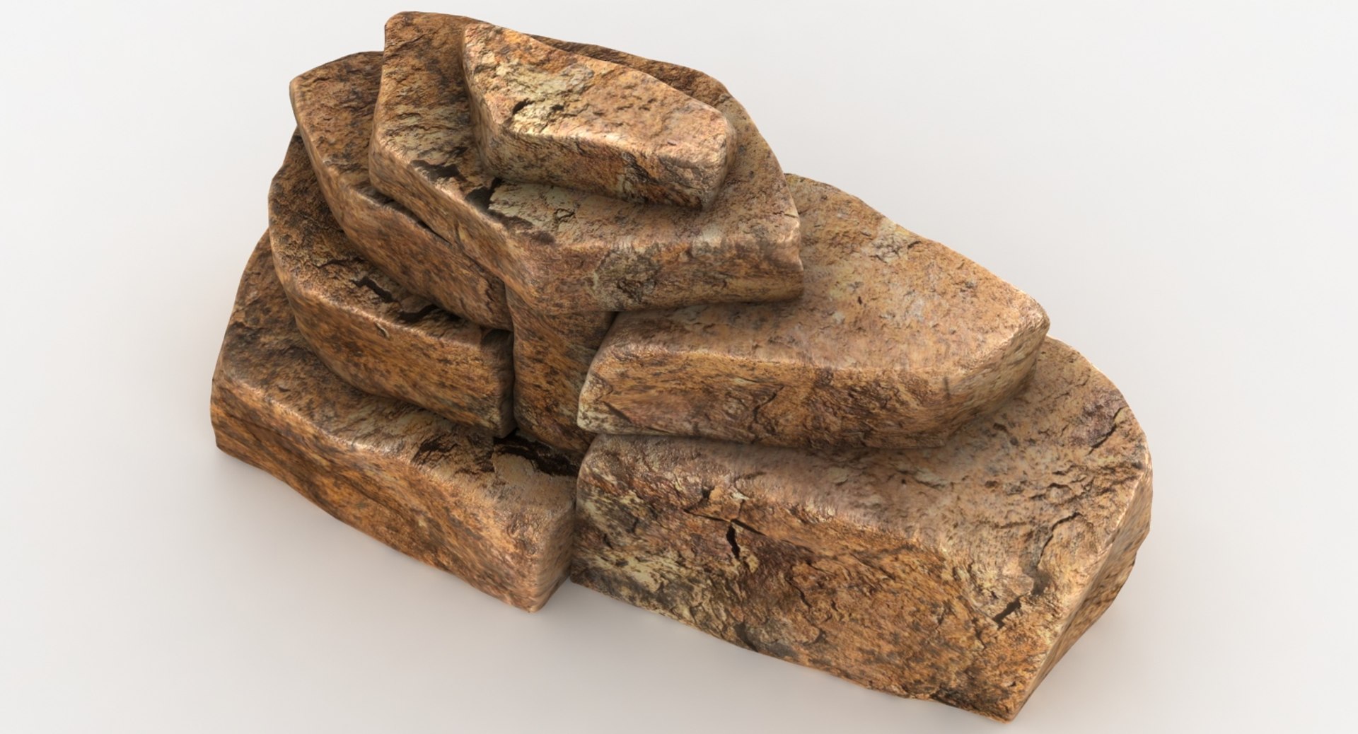 Realistic blocky rock color 3D model - TurboSquid 1378594