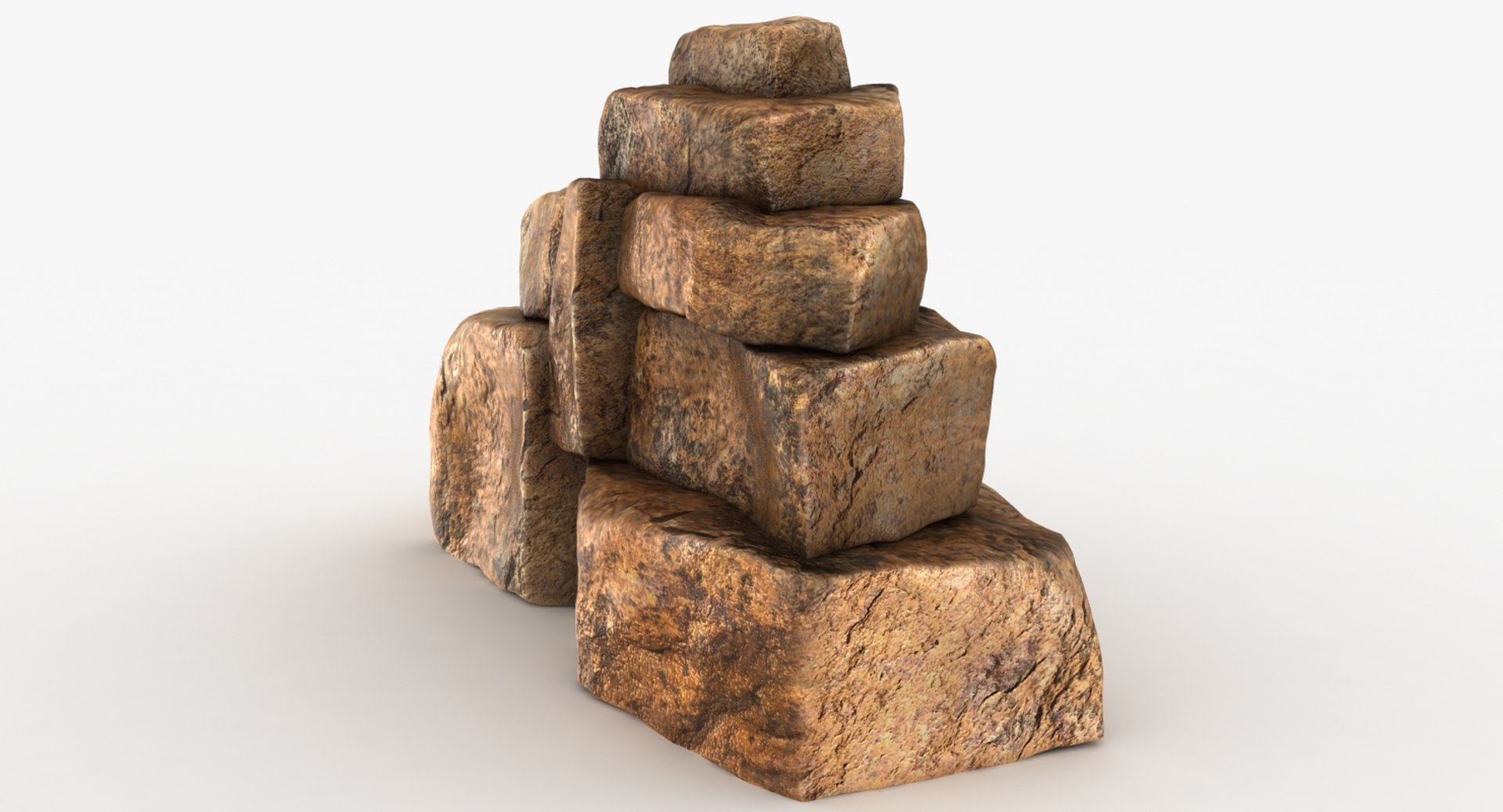 Realistic blocky rock color 3D model - TurboSquid 1378594