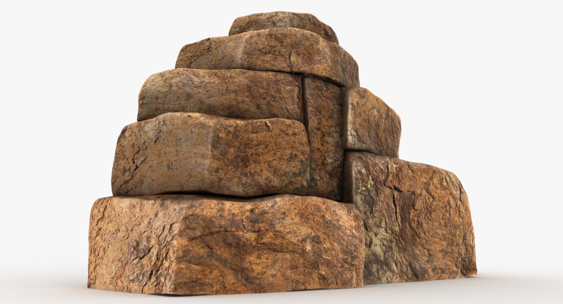 Realistic blocky rock color 3D model - TurboSquid 1378594