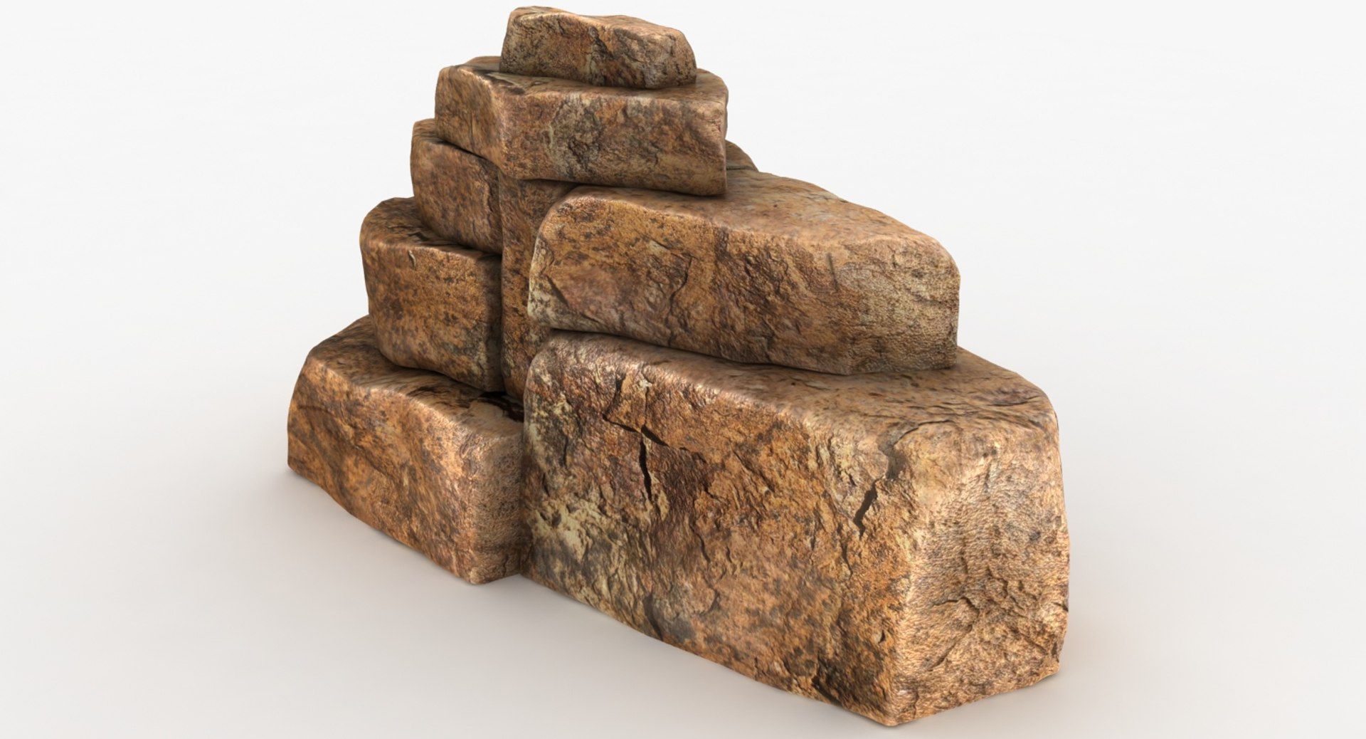 Realistic blocky rock color 3D model - TurboSquid 1378594