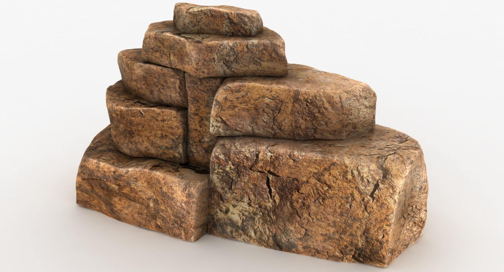 Realistic blocky rock color 3D model - TurboSquid 1378594