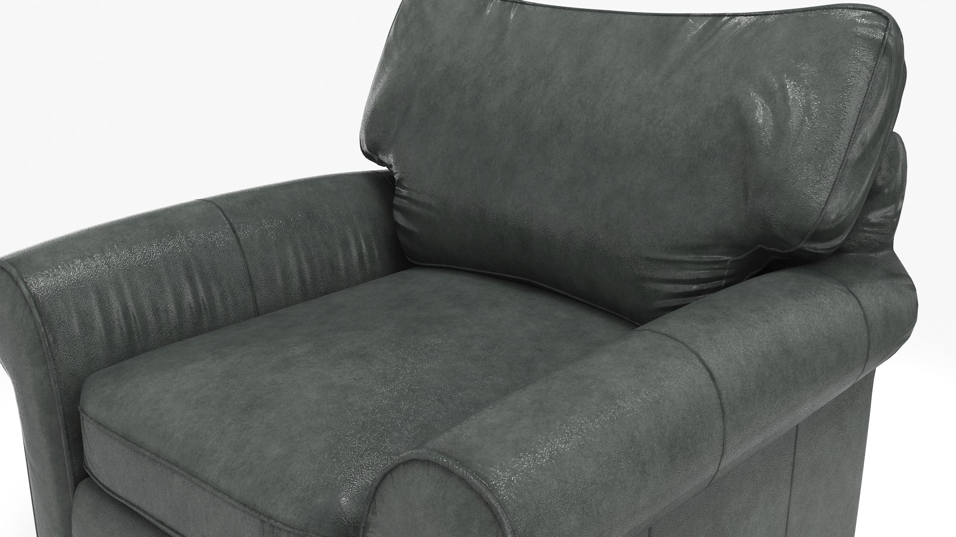 Ethan Allen Bennett Roll-Arm Leather Chair Model - TurboSquid 1968854