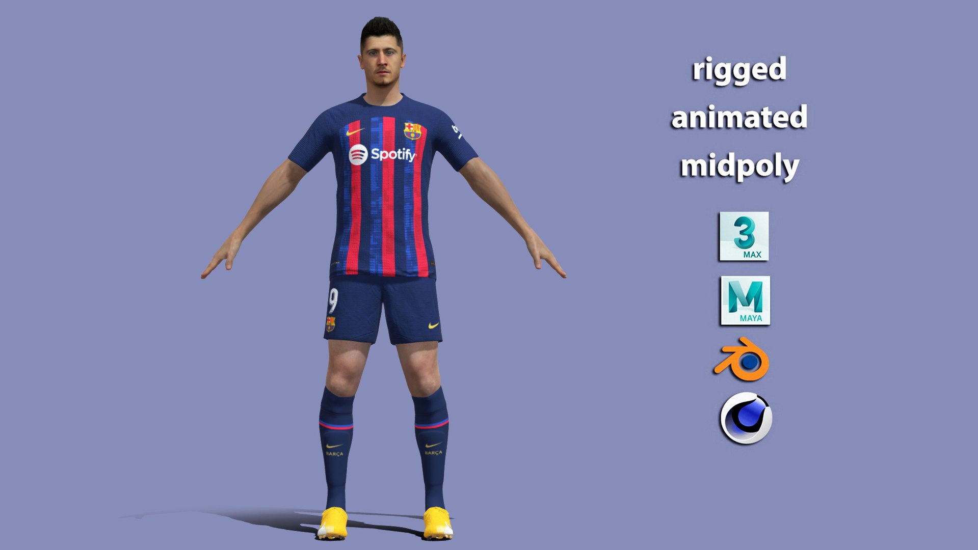 9 Famous Footballers 3D Model - TurboSquid 1984652