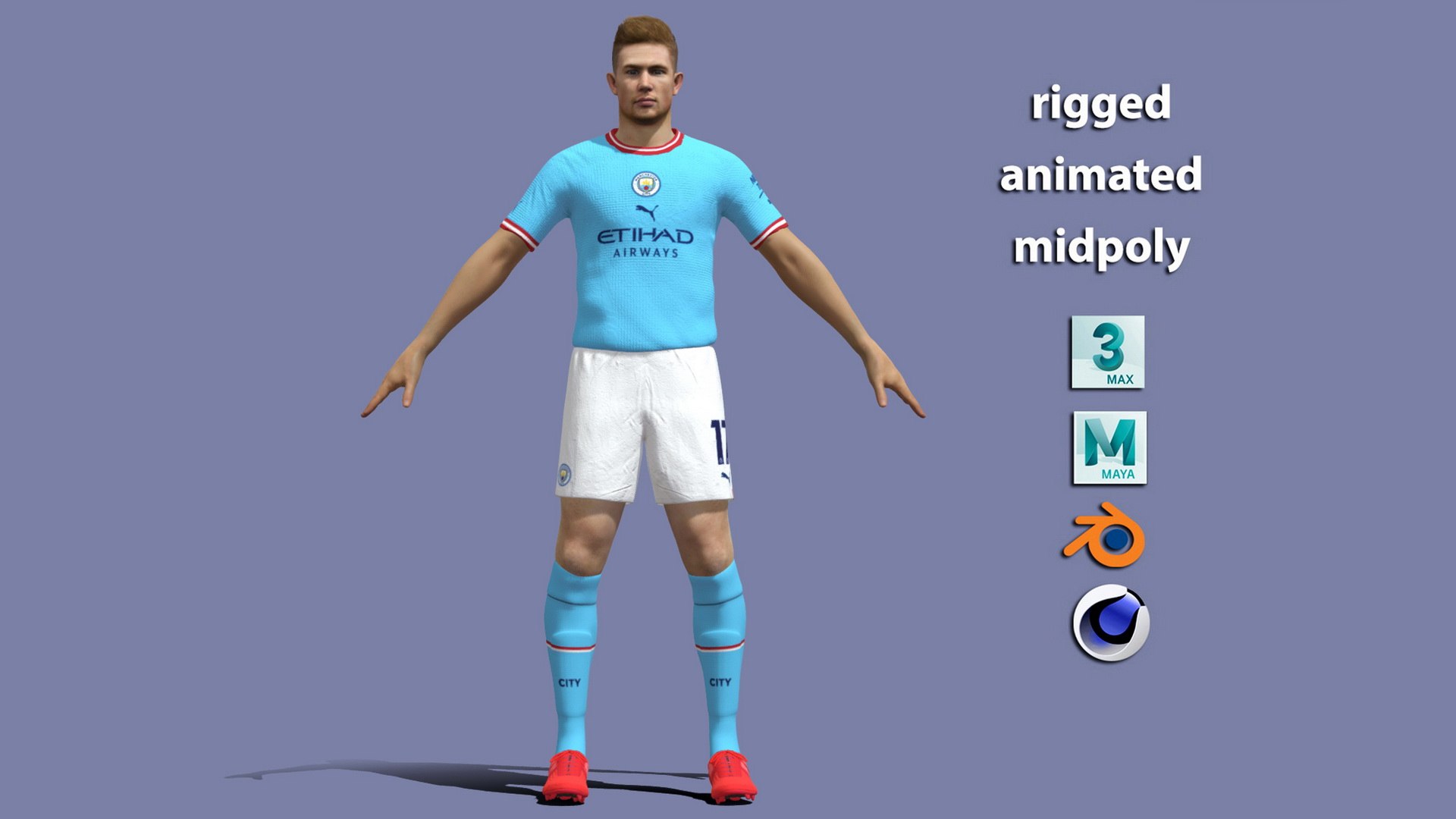 9 Famous Footballers 3D Model - TurboSquid 1984652