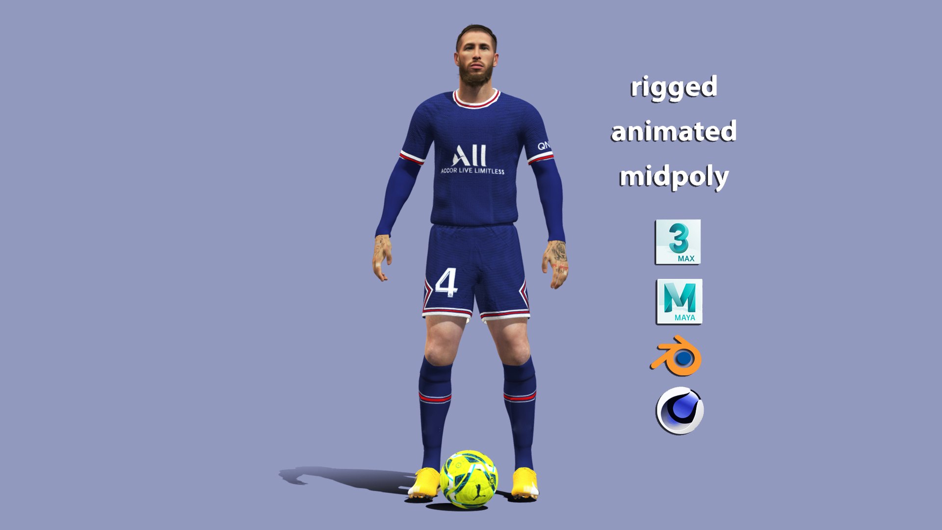 9 Famous Footballers 3D Model - TurboSquid 1984652