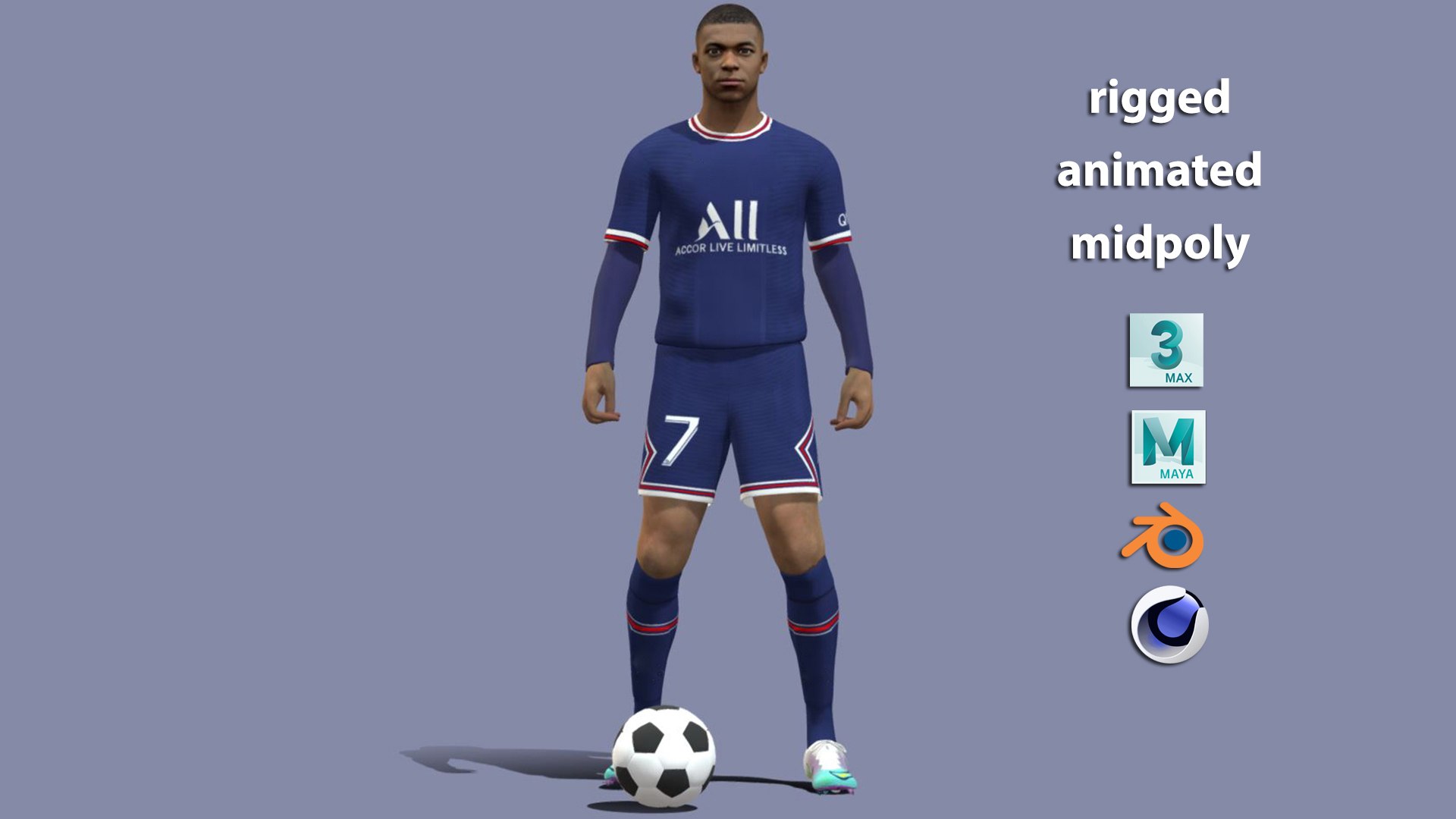 9 Famous Footballers 3D Model - TurboSquid 1984652