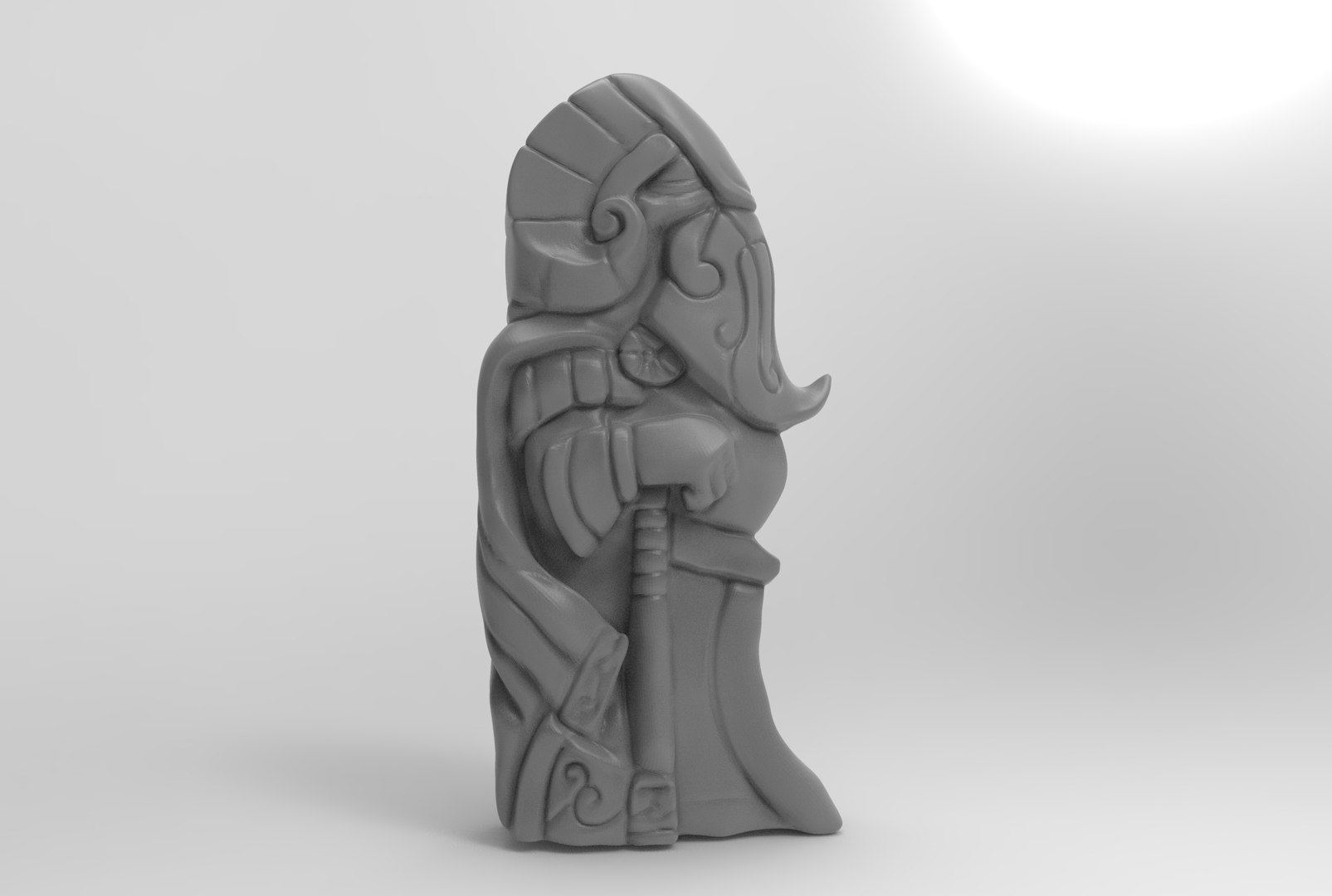 Statue Idol Warrior Ax Model - TurboSquid 1349167