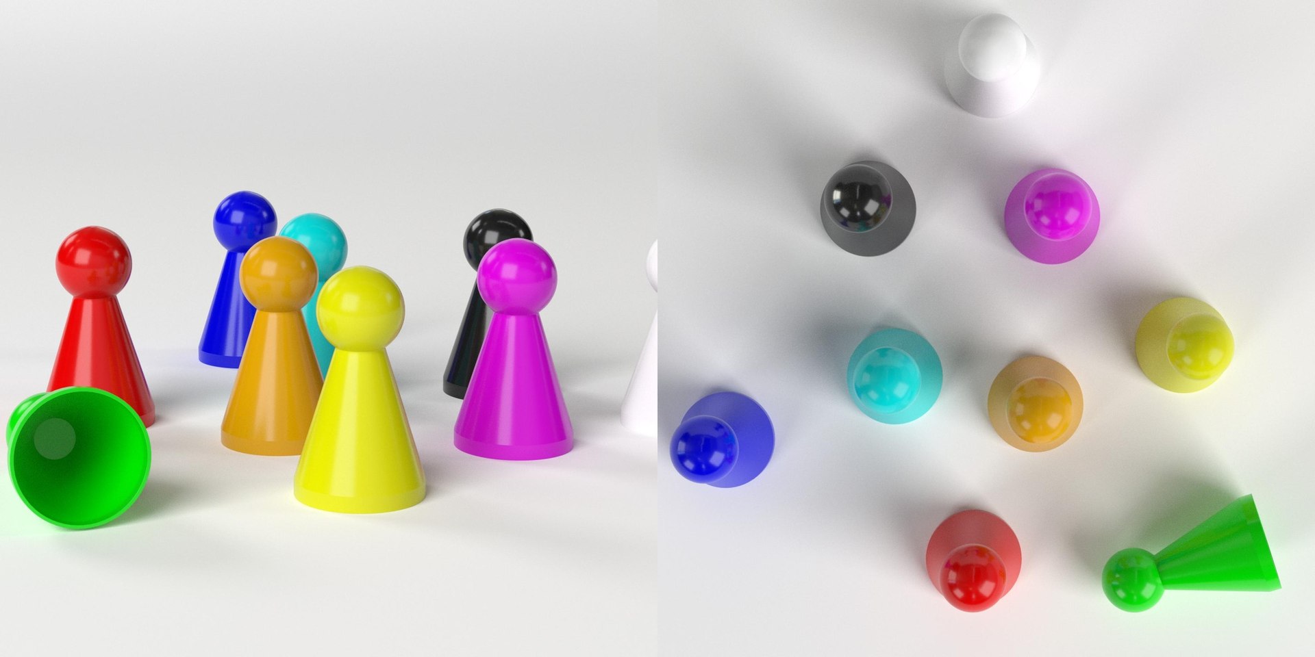 3D Board Pawns Set - TurboSquid 1425036