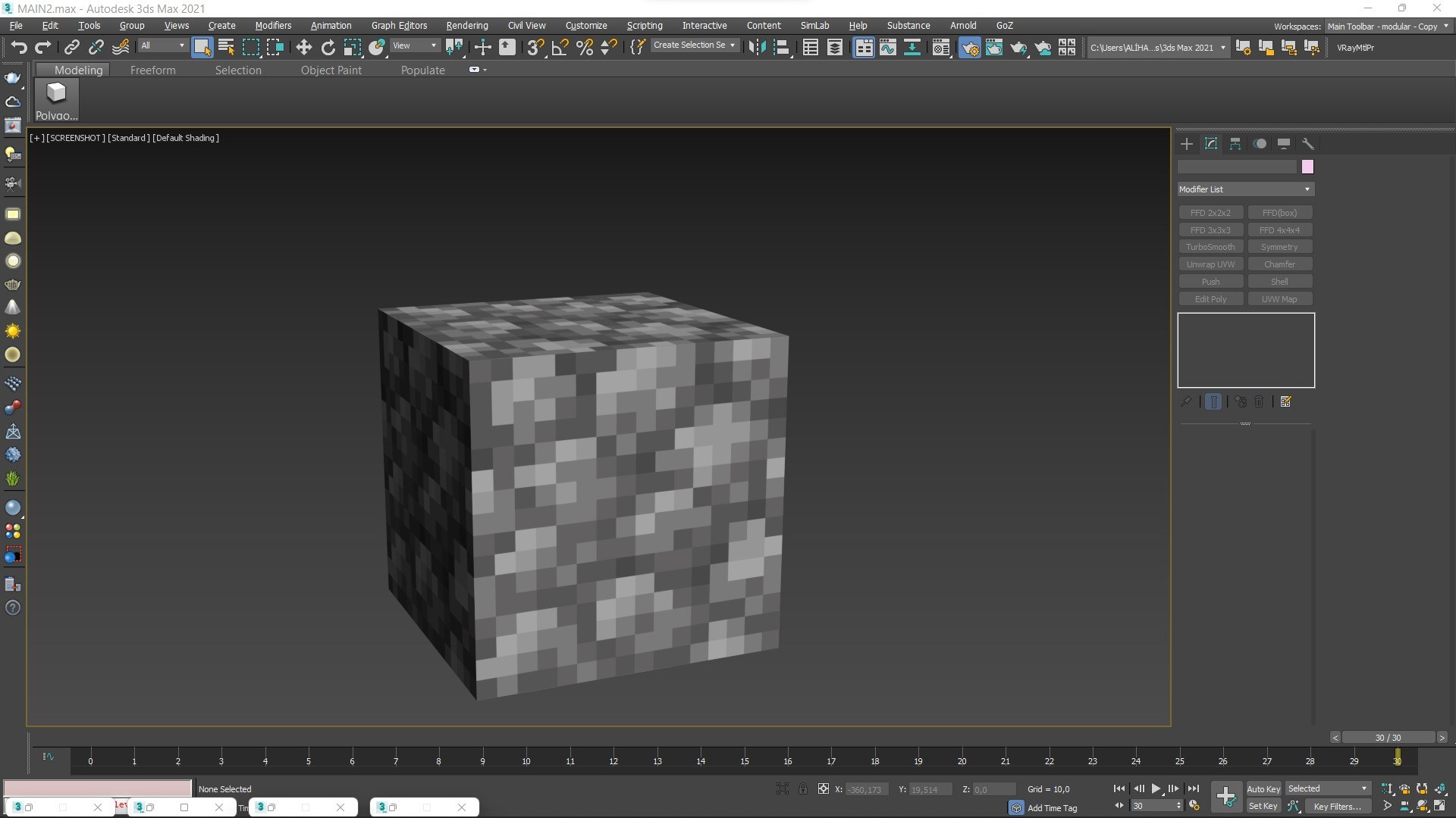 MINECRAFT COBBLESTONE BLOCK model - TurboSquid 1996563