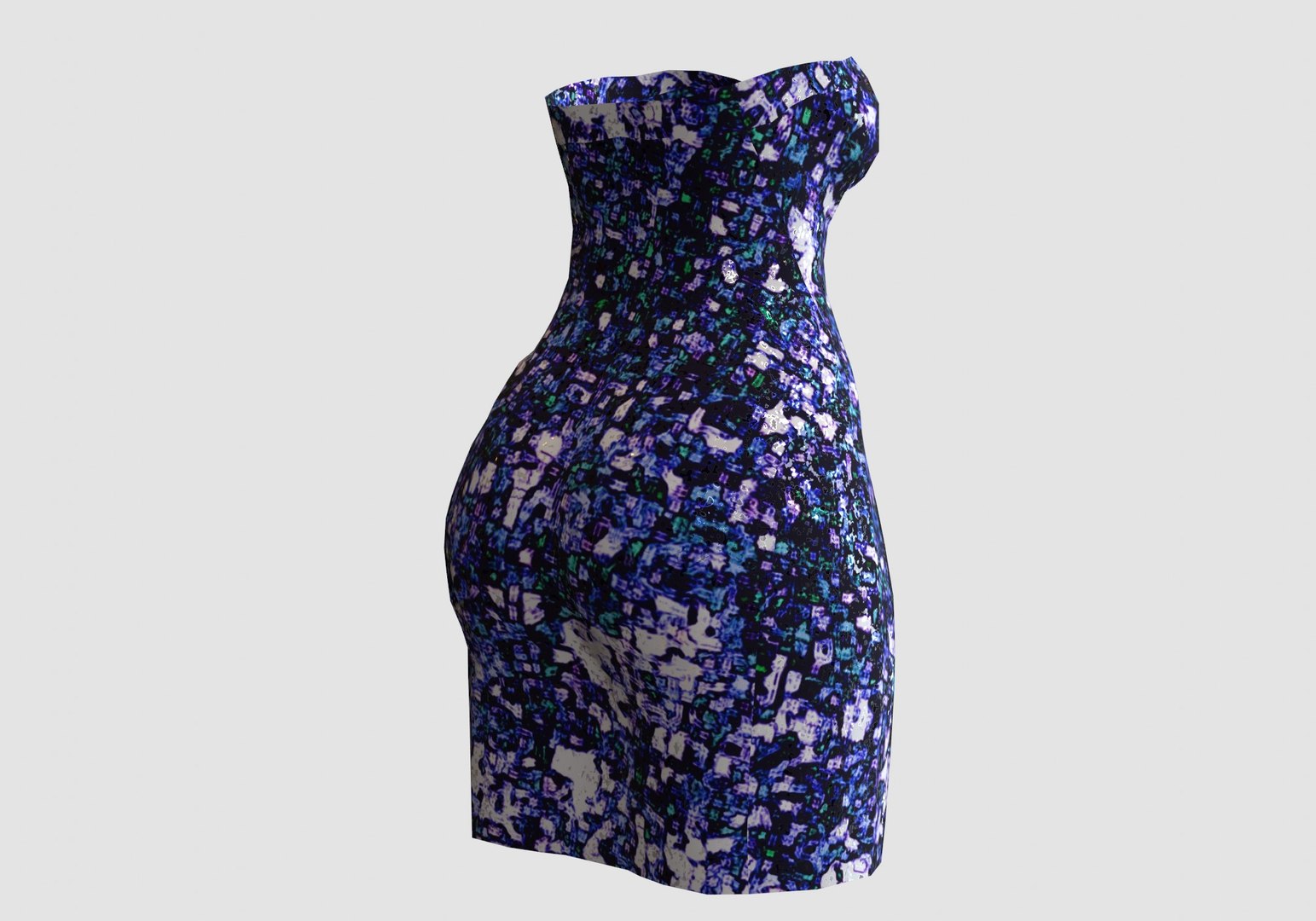 Blue Glitter Dress 3D - TurboSquid 1906265