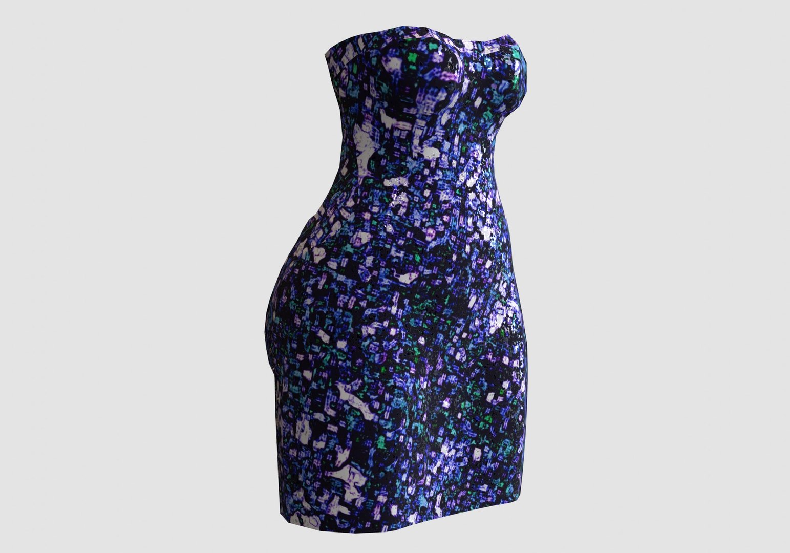 Blue Glitter Dress 3D - TurboSquid 1906265