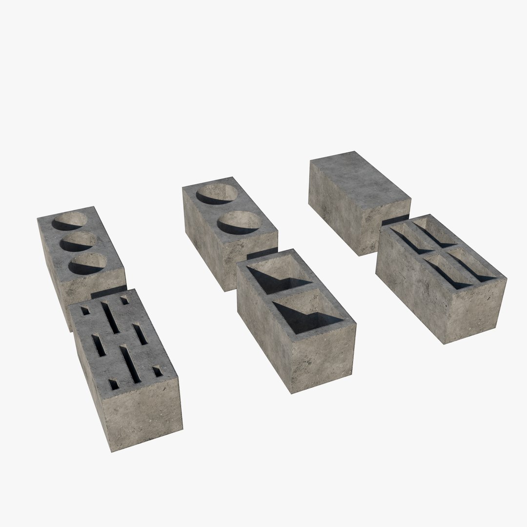 3D 6 Cement Bricks Model - TurboSquid 2317618