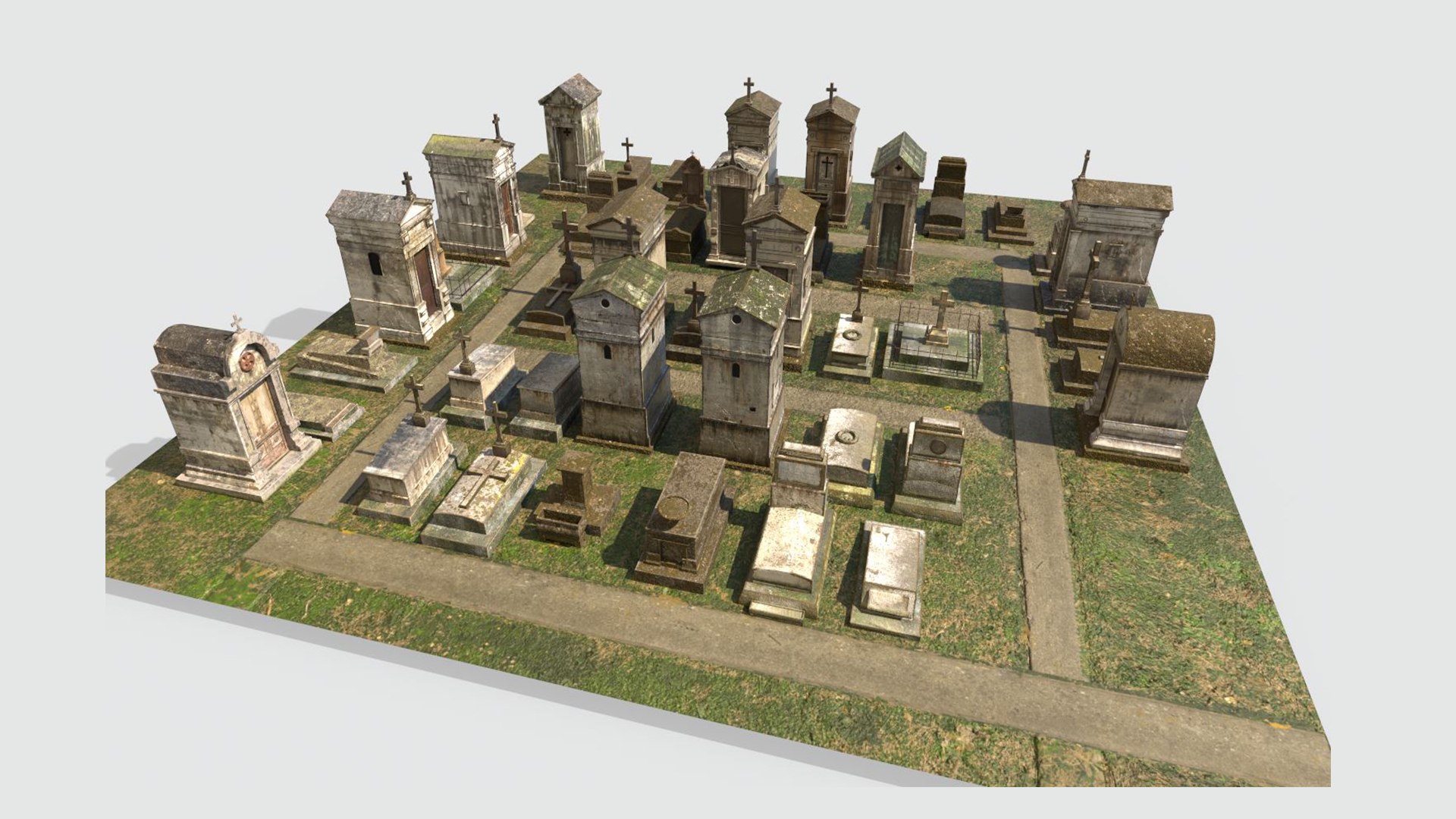 Cemetery 3D - TurboSquid 1962112