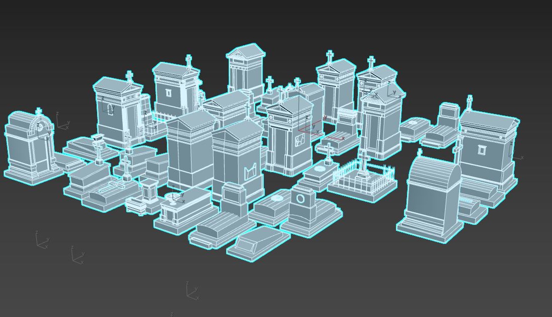 Cemetery 3D - TurboSquid 1962112