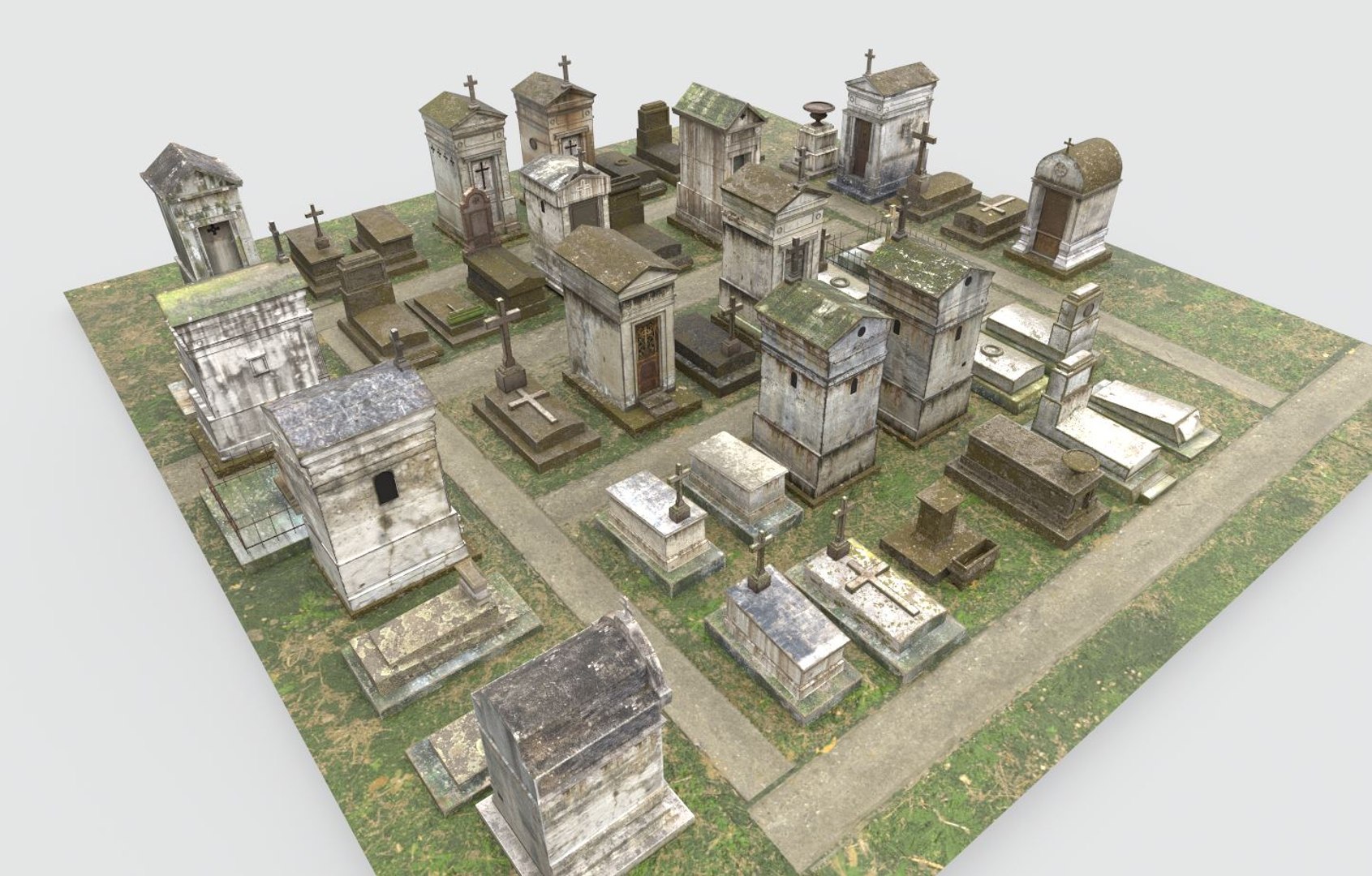 Cemetery 3D - TurboSquid 1962112