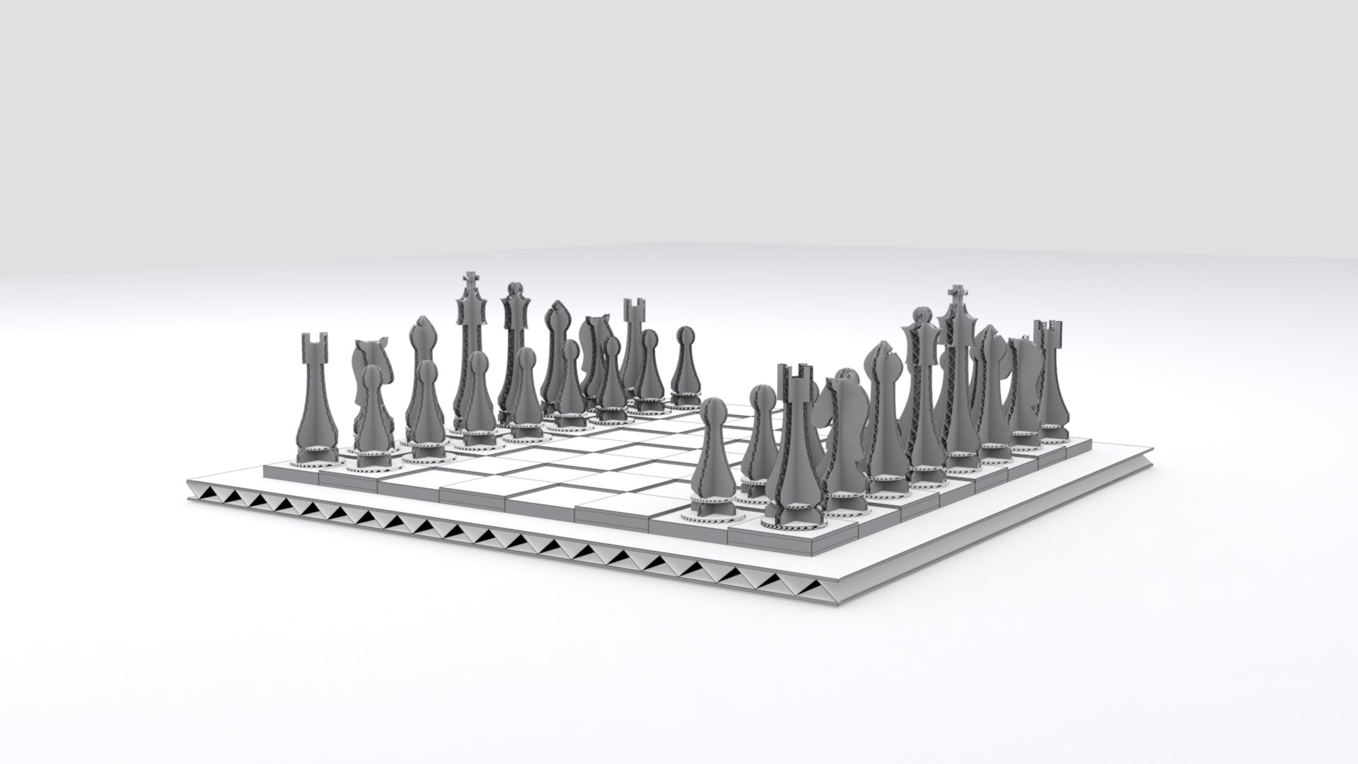 Paper Chess Set Model - TurboSquid 1410648