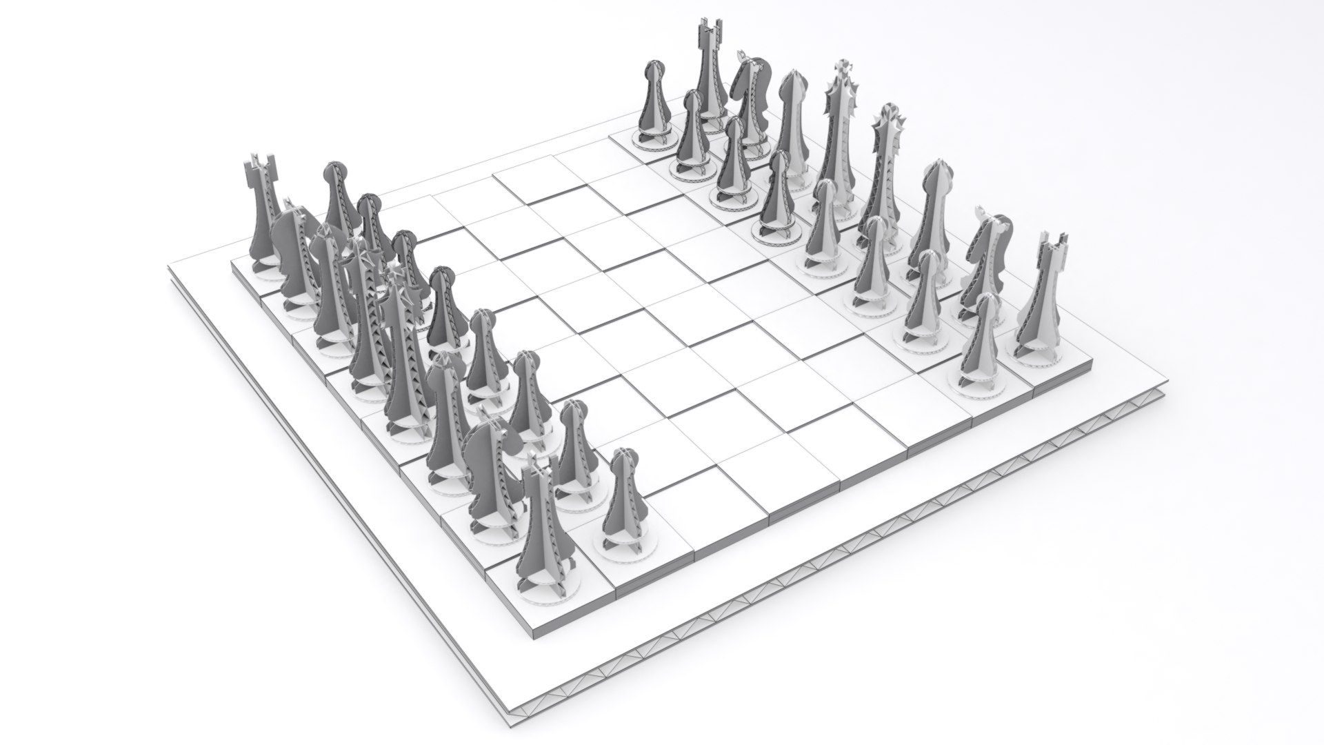 Paper Chess Set Model - TurboSquid 1410648