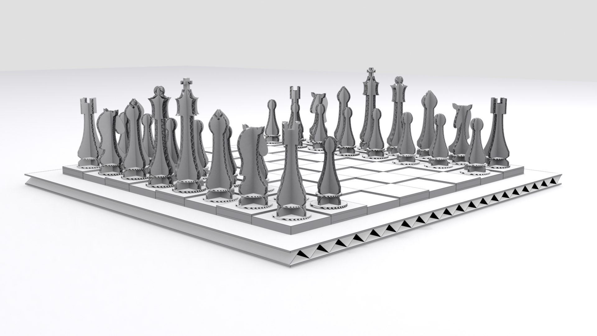 Paper Chess Set Model - TurboSquid 1410648