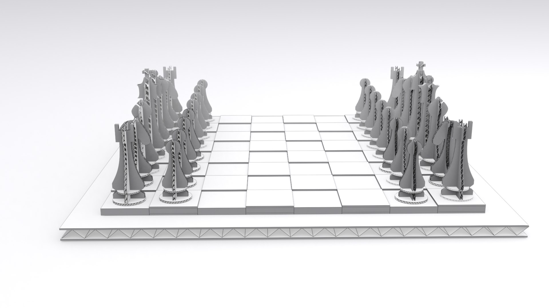 Paper Chess Set Model - TurboSquid 1410648