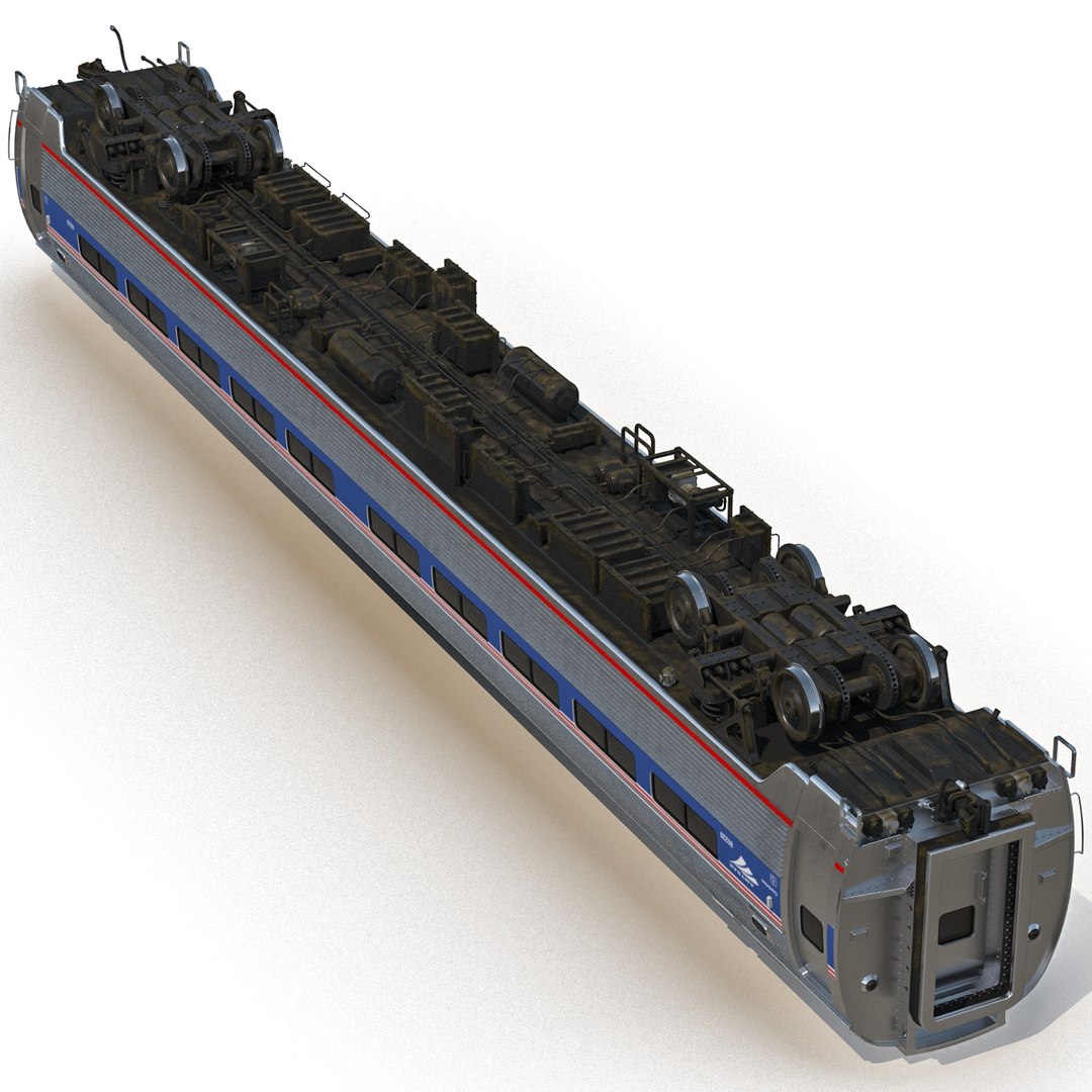 railroad passenger cars 3d model