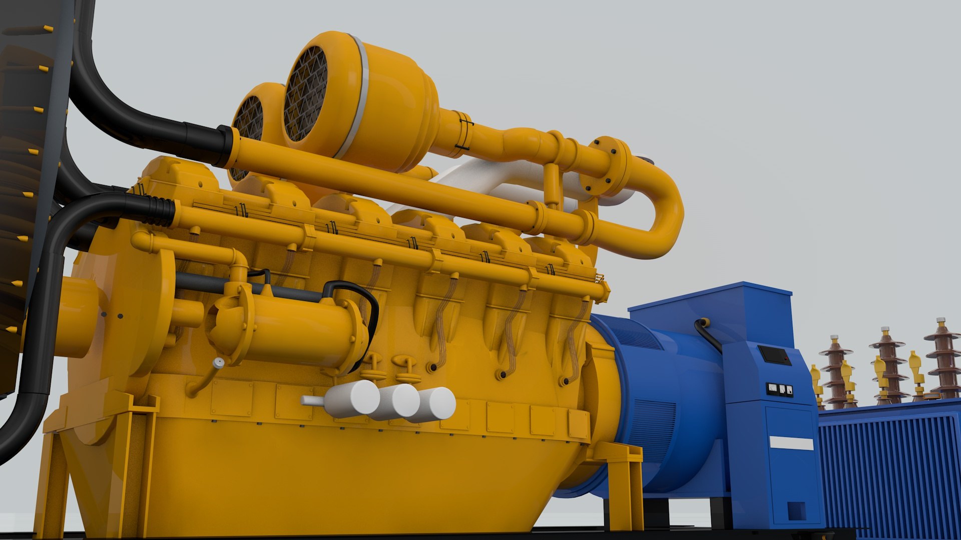 Electricity Diesel Engine Generator 3D Model - TurboSquid 1484795
