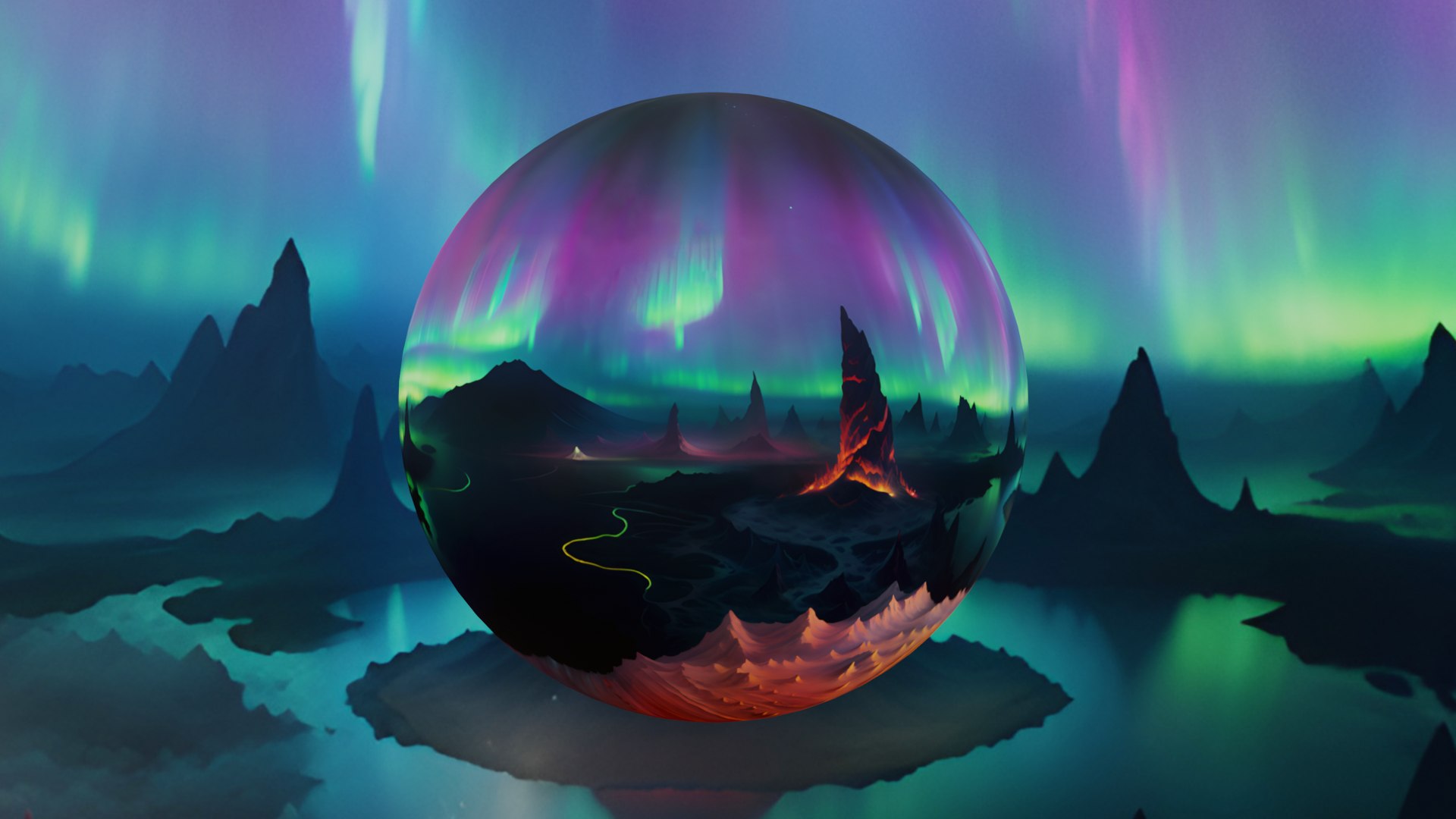 3D Model Stunning Dinner At The Dark Valley - Northen Lights And Magic ...