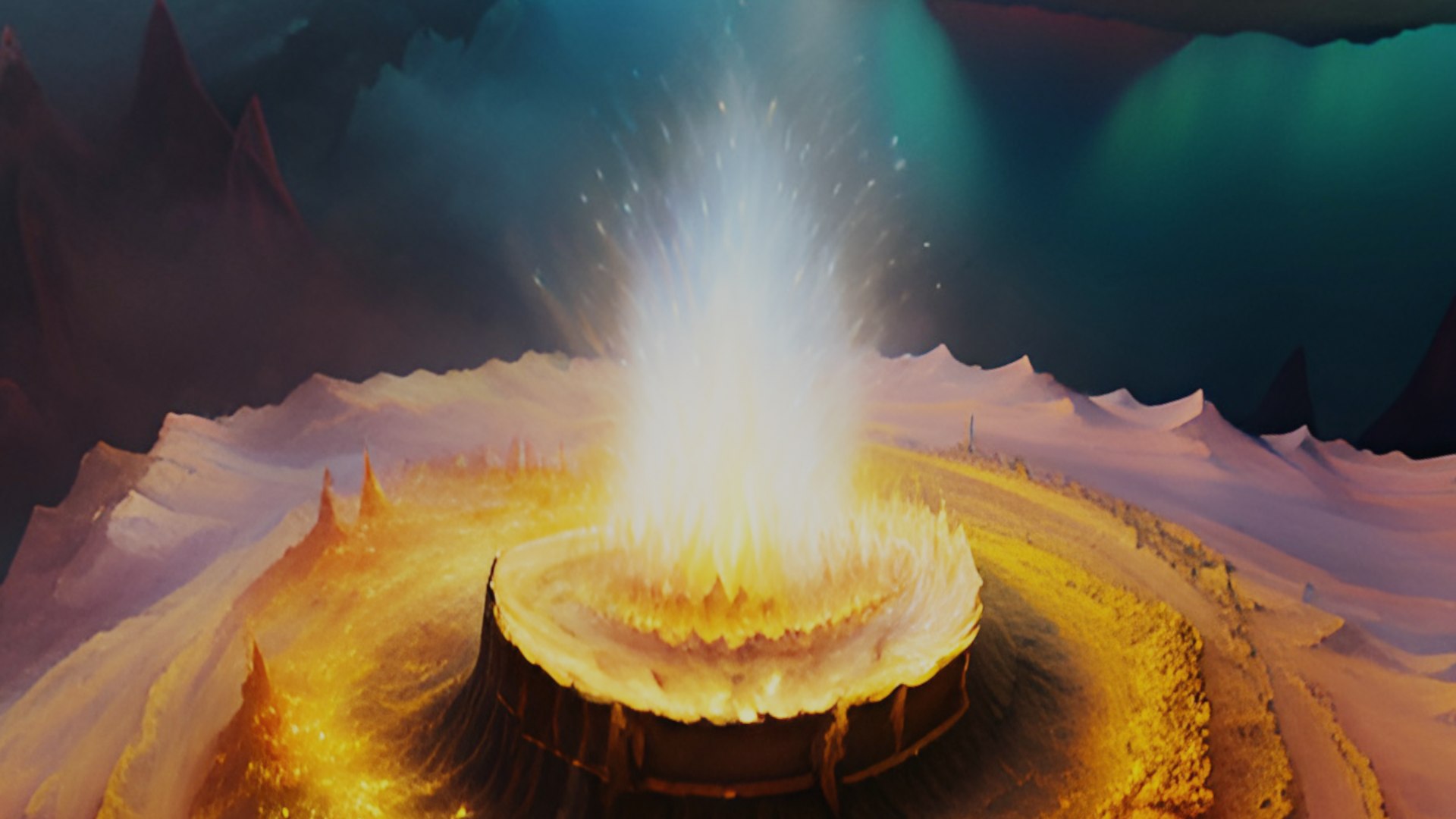 3D Model Stunning Dinner At The Dark Valley - Northen Lights And Magic ...